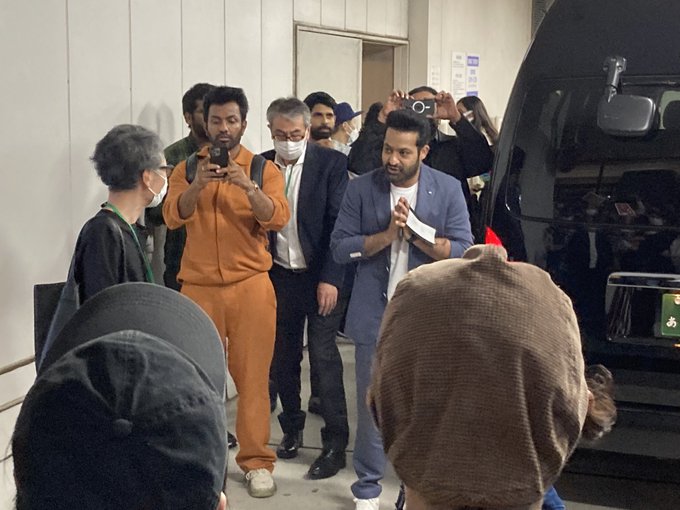 The RRR trio interacting with the Japanese Media