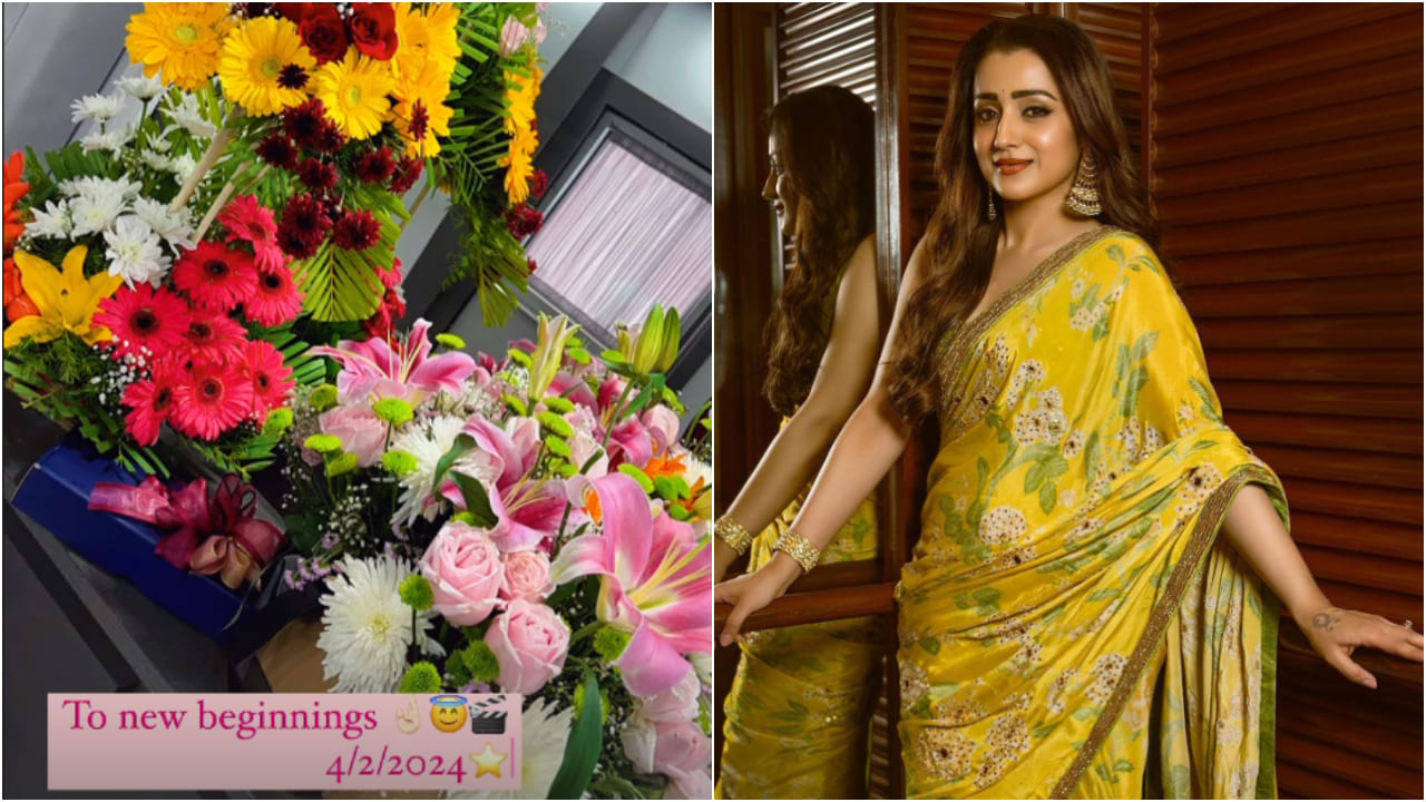 Trisha Krishnan gets Flowers - Pic Talk