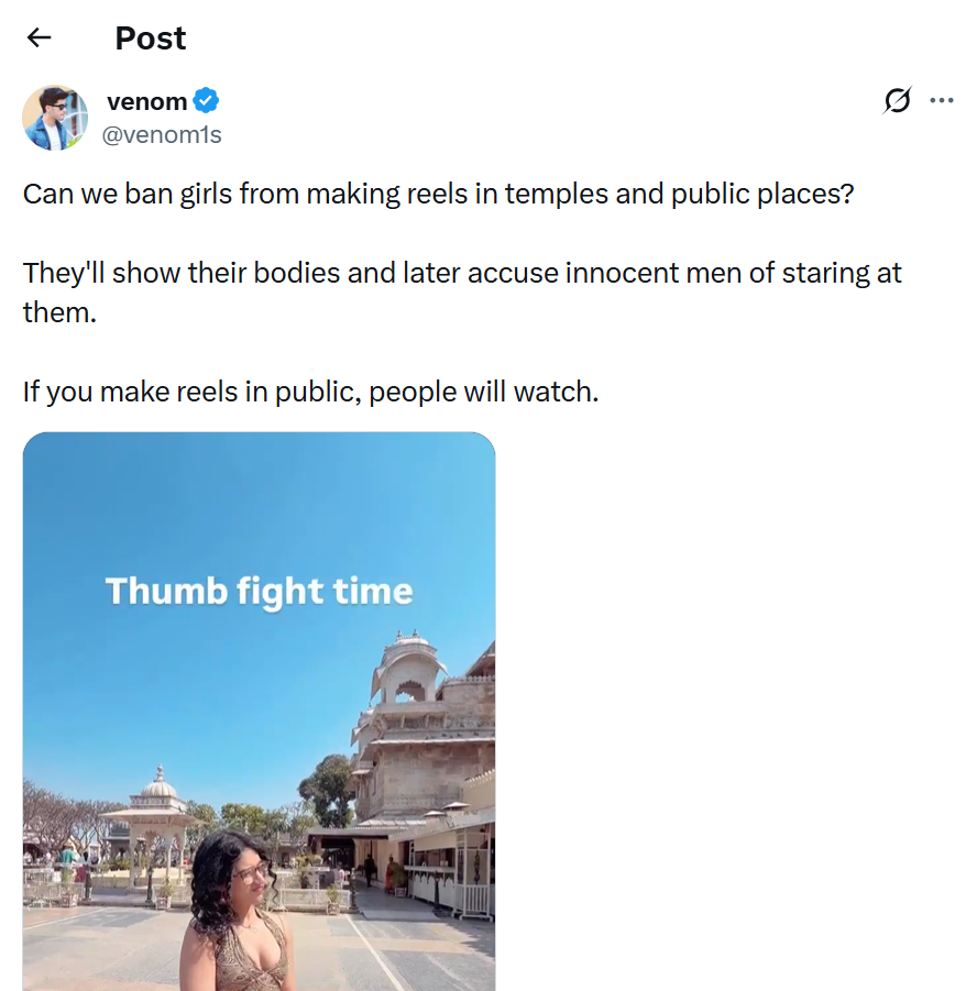 Showing Cleavage in Mandir for Likes Then Blaming Men? This