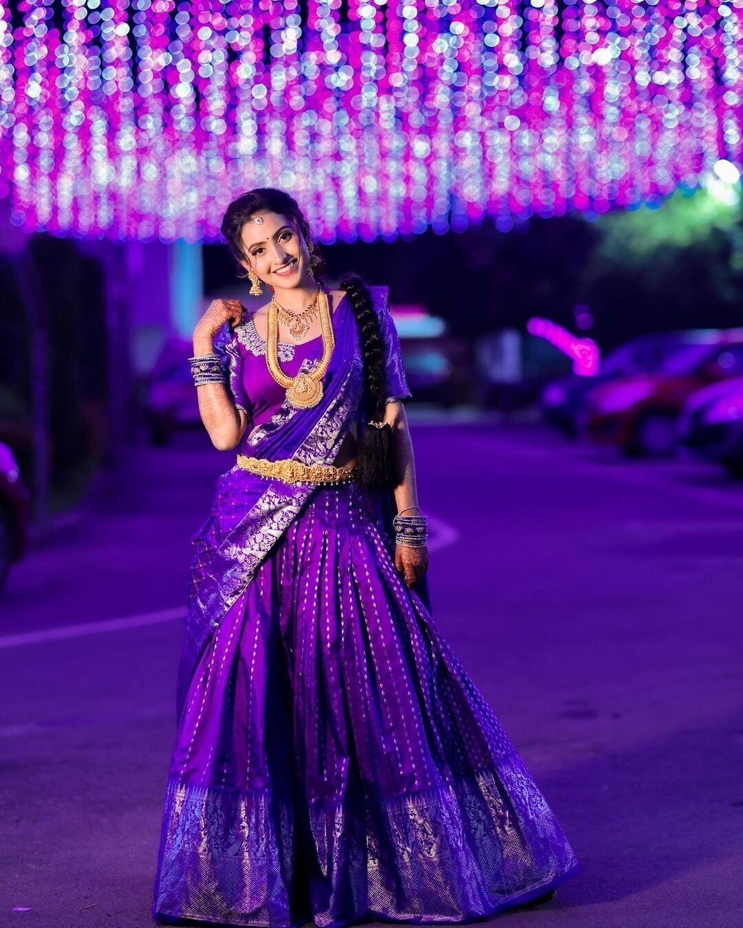 Deepika Pilli New Images In purple Half Saree