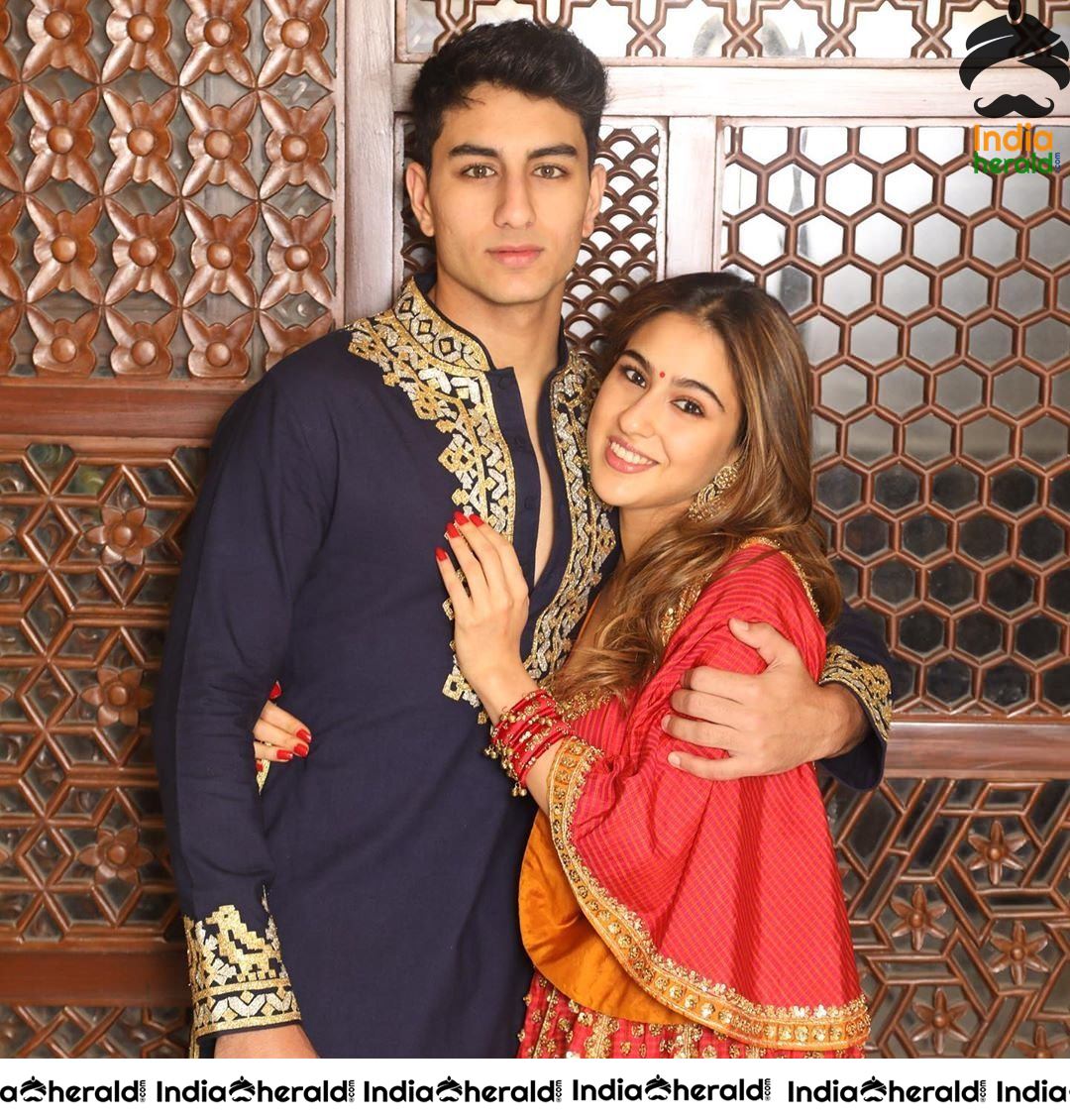 Actor Ibrahim Ali Khan with Sara Ali Khan and Amrita Singh