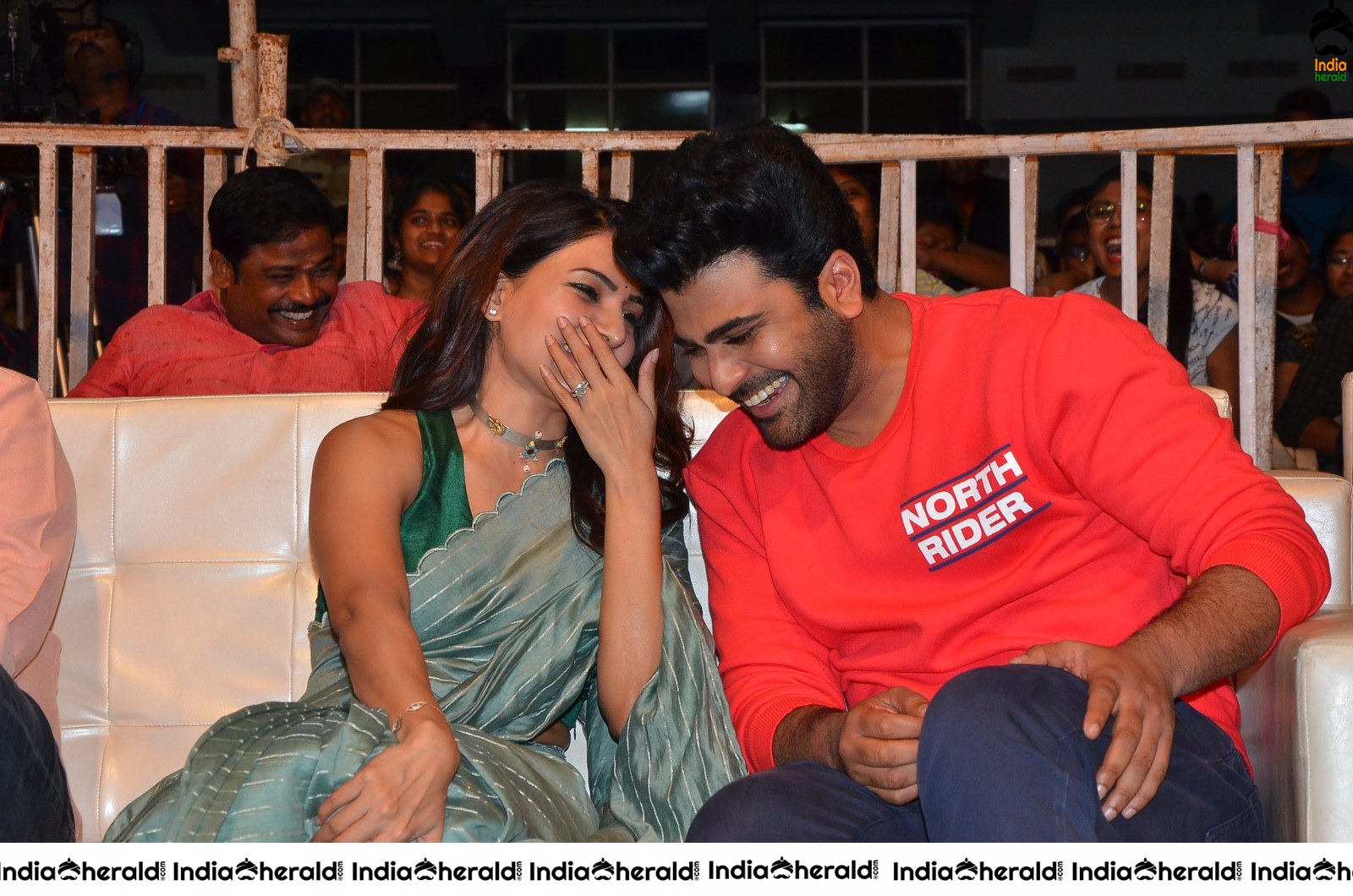 Actor Sharwanand share a hearty laughter with Samantha Akki