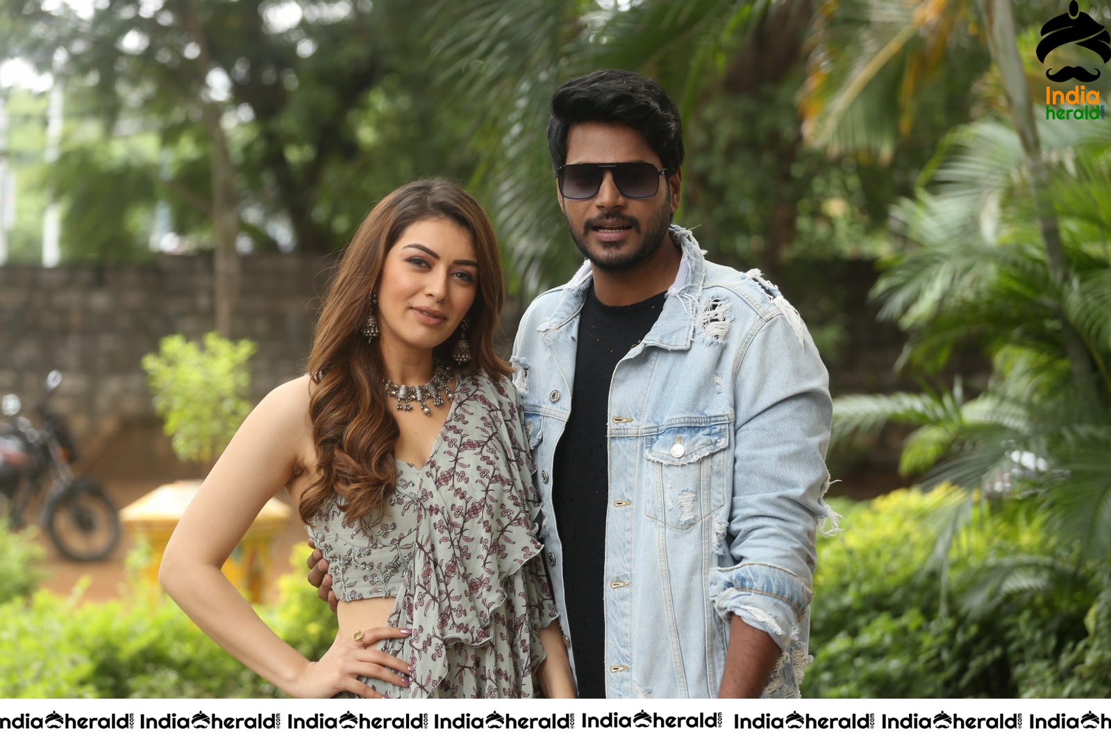 Actor Sundeep Kishan Looking Stylish along with Hansika in