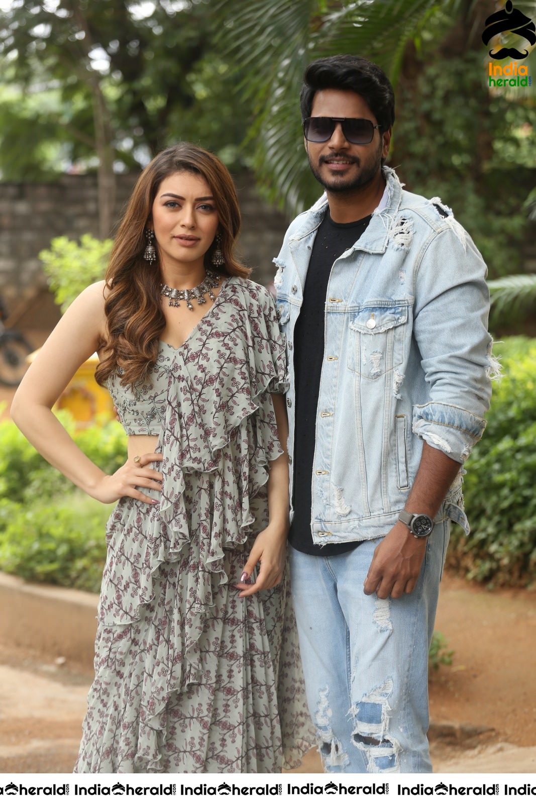 Actor Sundeep Kishan Looking Stylish along with Hansika in