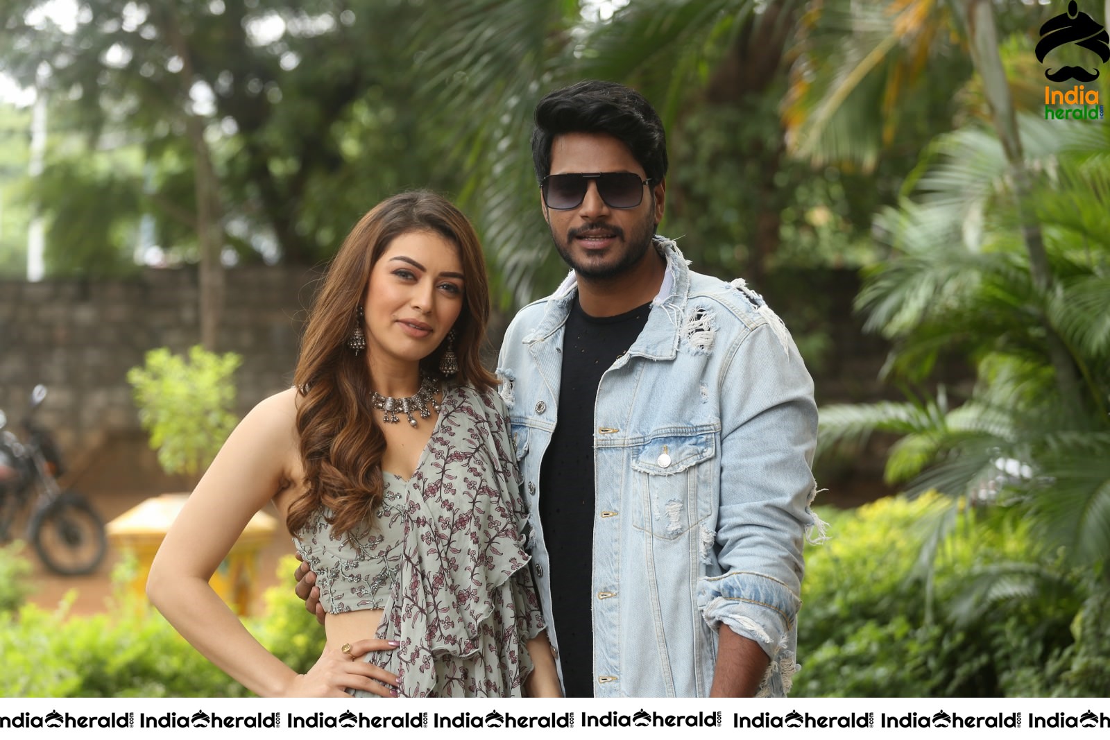 Actor Sundeep Kishan Looking Stylish along with Hansika in