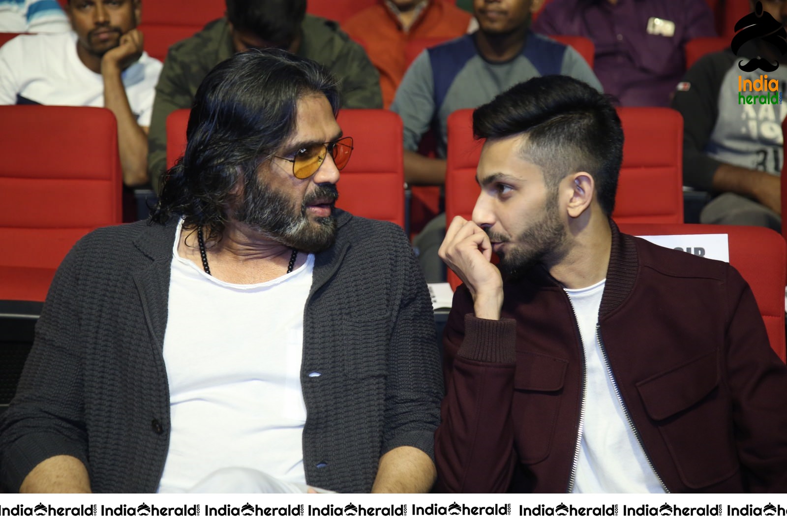 Actor Sunil Shetty Photos along with Music Composer Anirudh