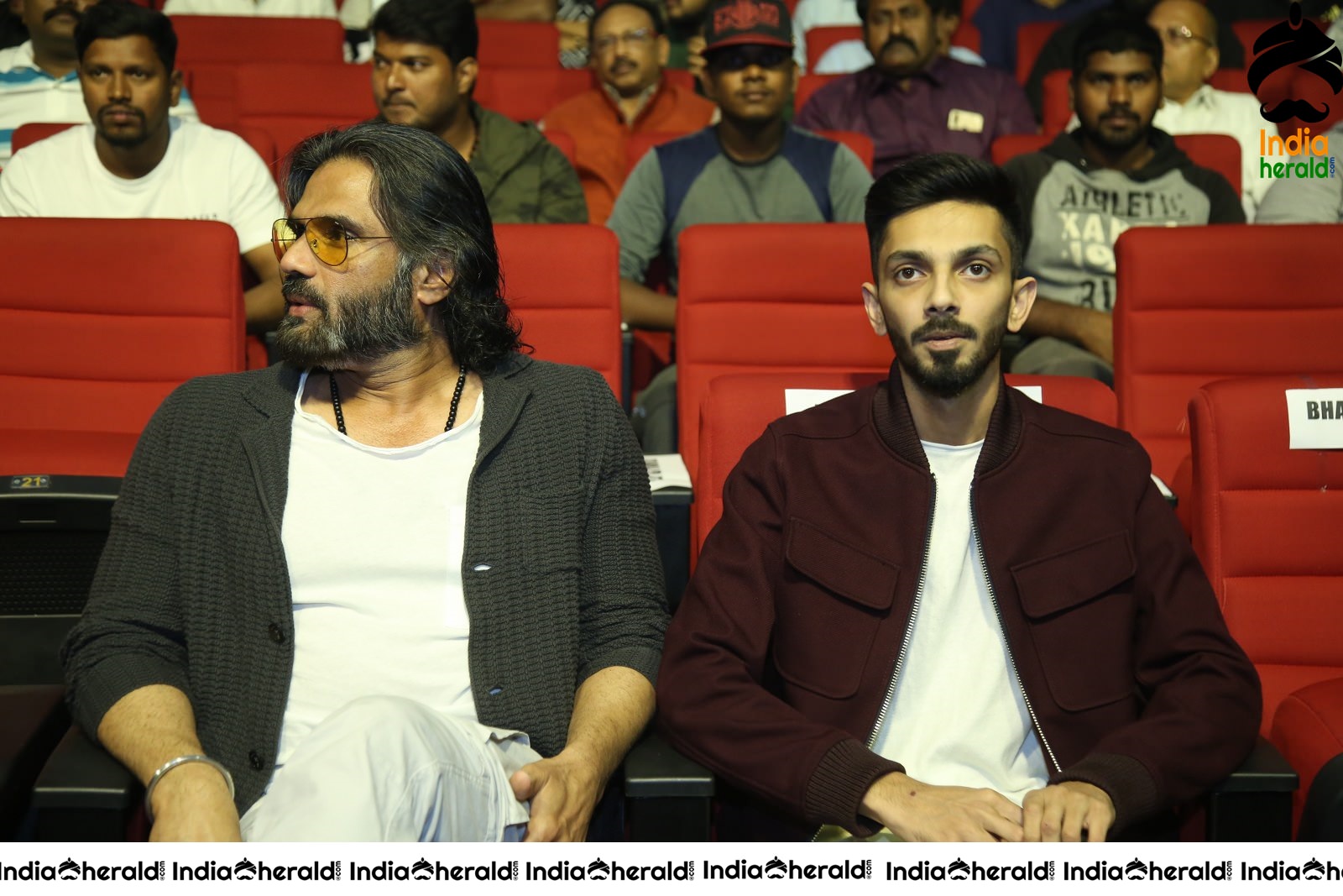 Actor Sunil Shetty Photos along with Music Composer Anirudh