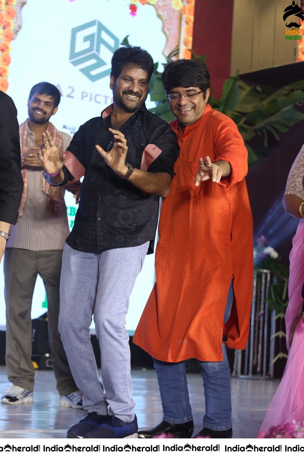 Actors of all ages from Prati Roju Pandage Team Dance On th