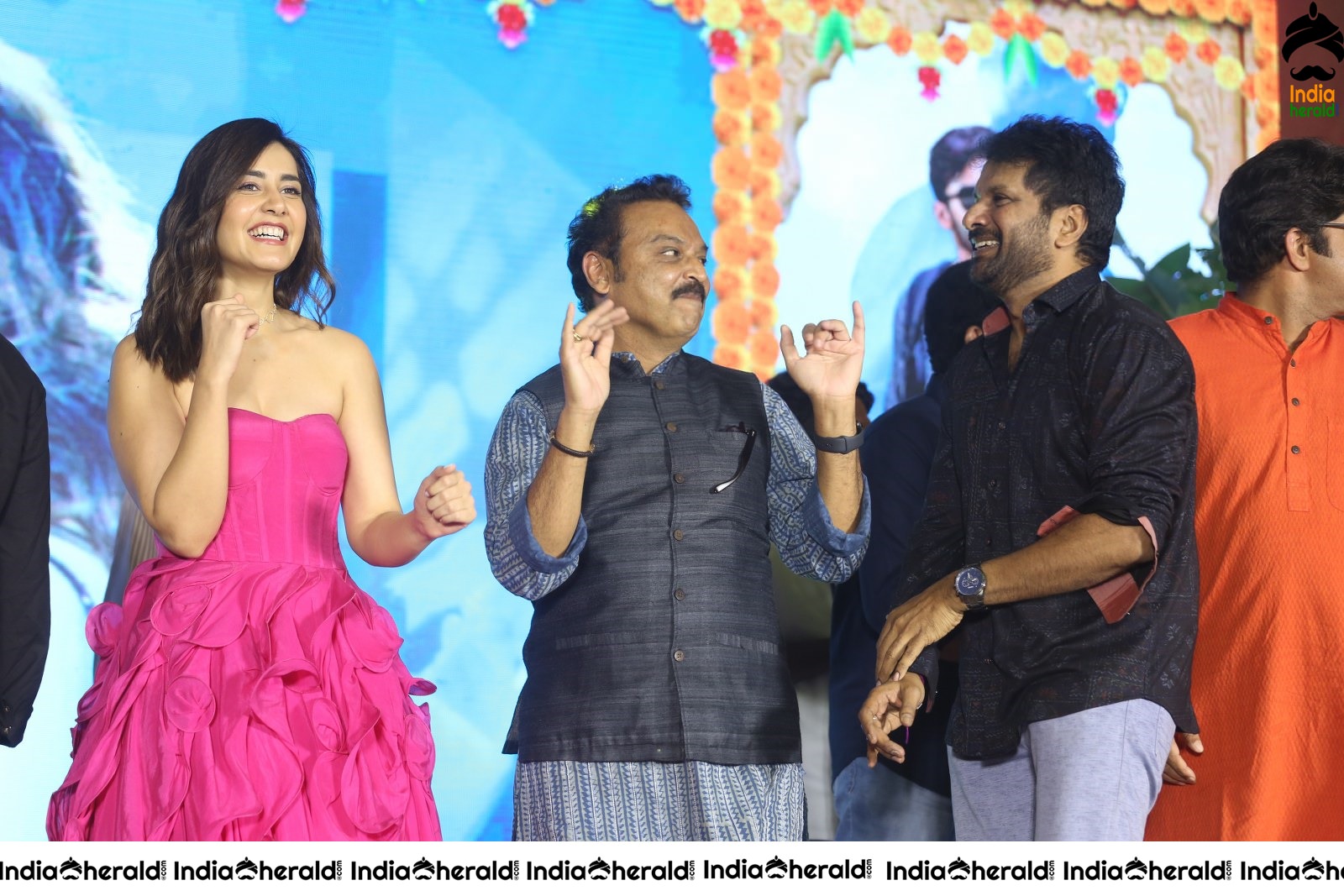 Actors of all ages from Prati Roju Pandage Team Dance On th