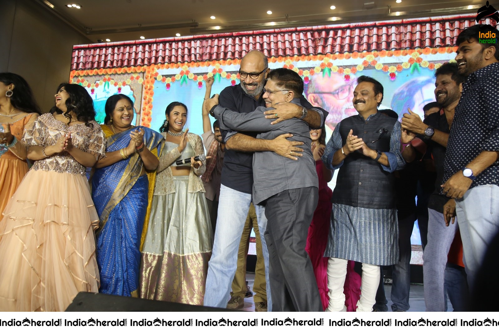 Actors of all ages from Prati Roju Pandage Team Dance On th