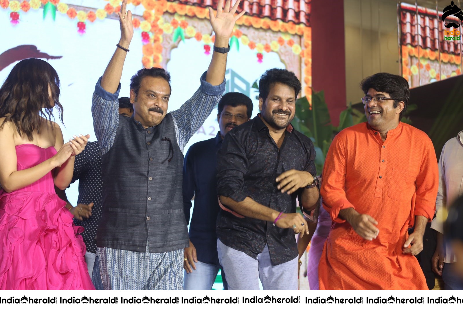 Actors of all ages from Prati Roju Pandage Team Dance On th