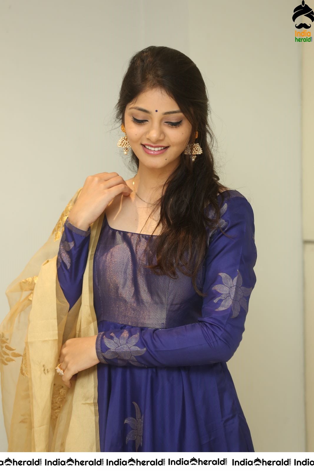 Actress Rahasya Latest Photos in Dark Blue Chudi Set 1