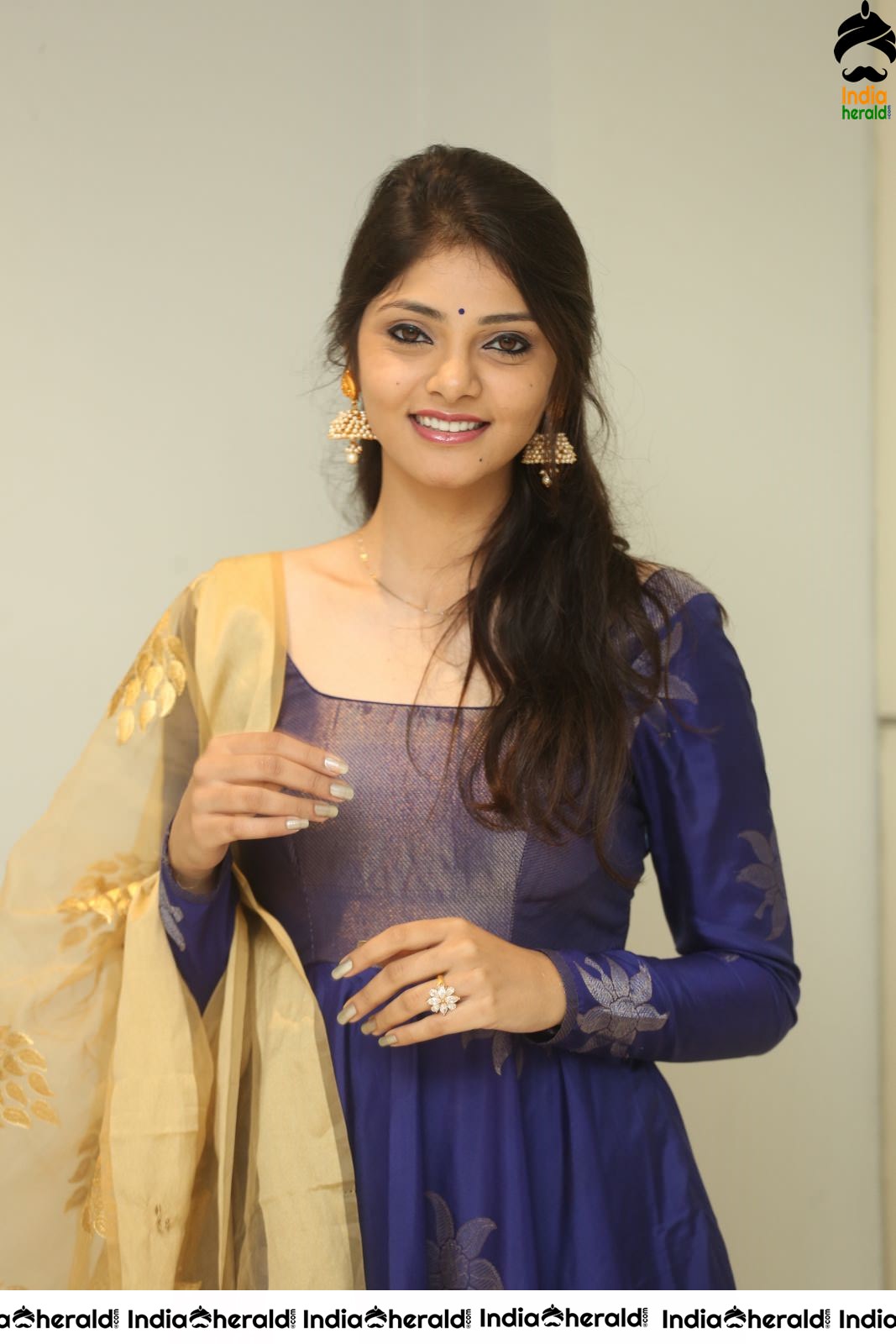 Actress Rahasya Latest Photos in Dark Blue Chudi Set 1