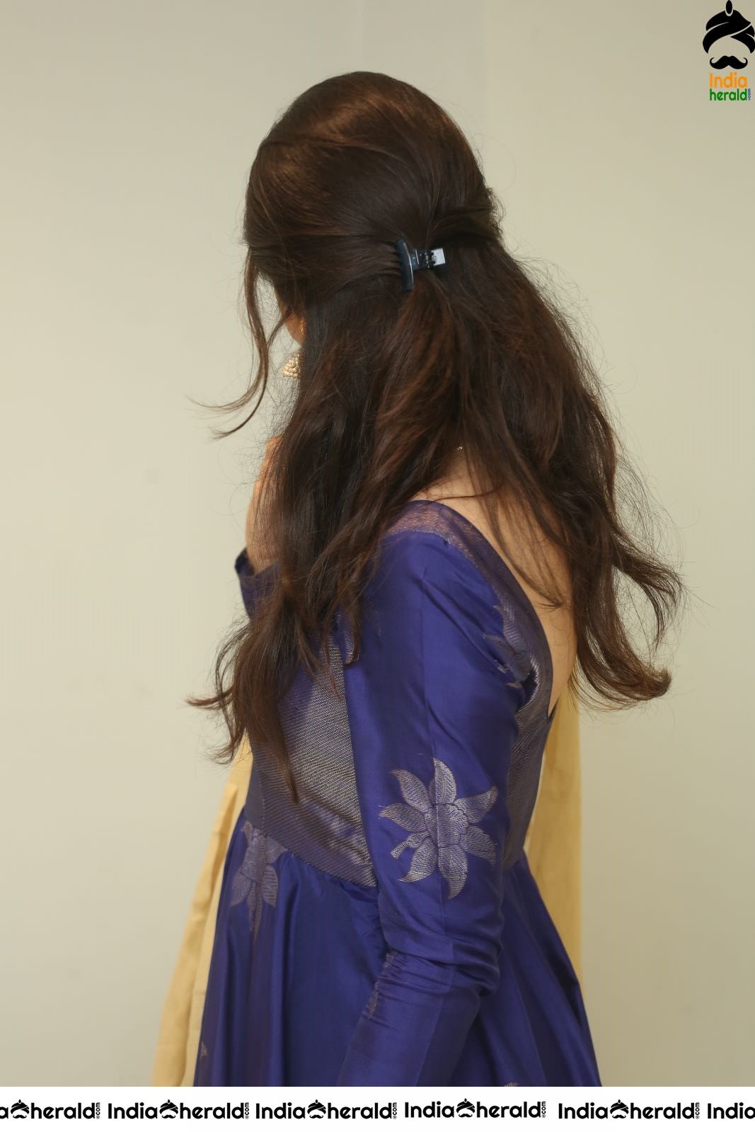 Actress Rahasya Latest Photos in Dark Blue Chudi Set 1