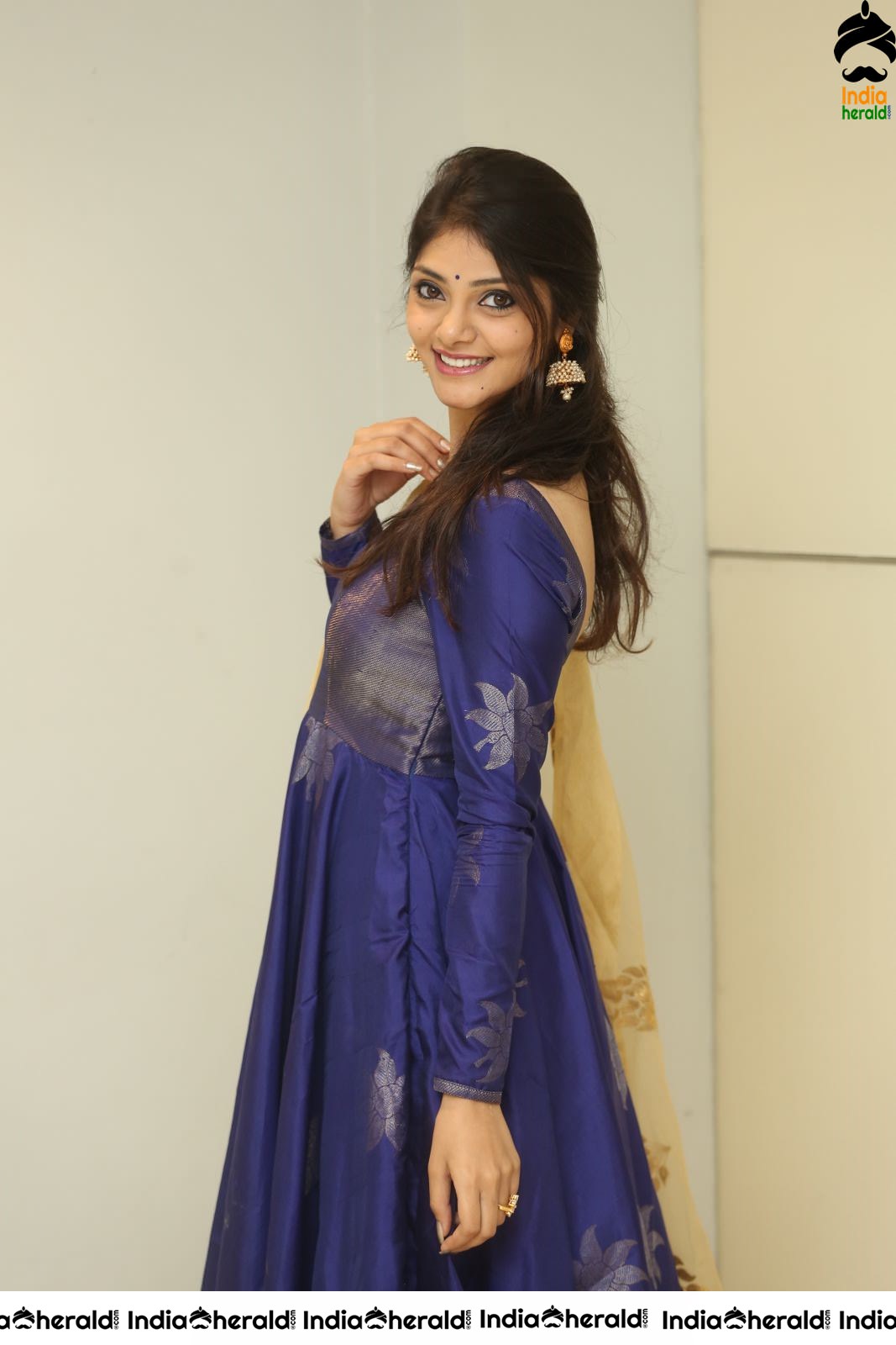 Actress Rahasya Latest Photos in Dark Blue Chudi Set 1