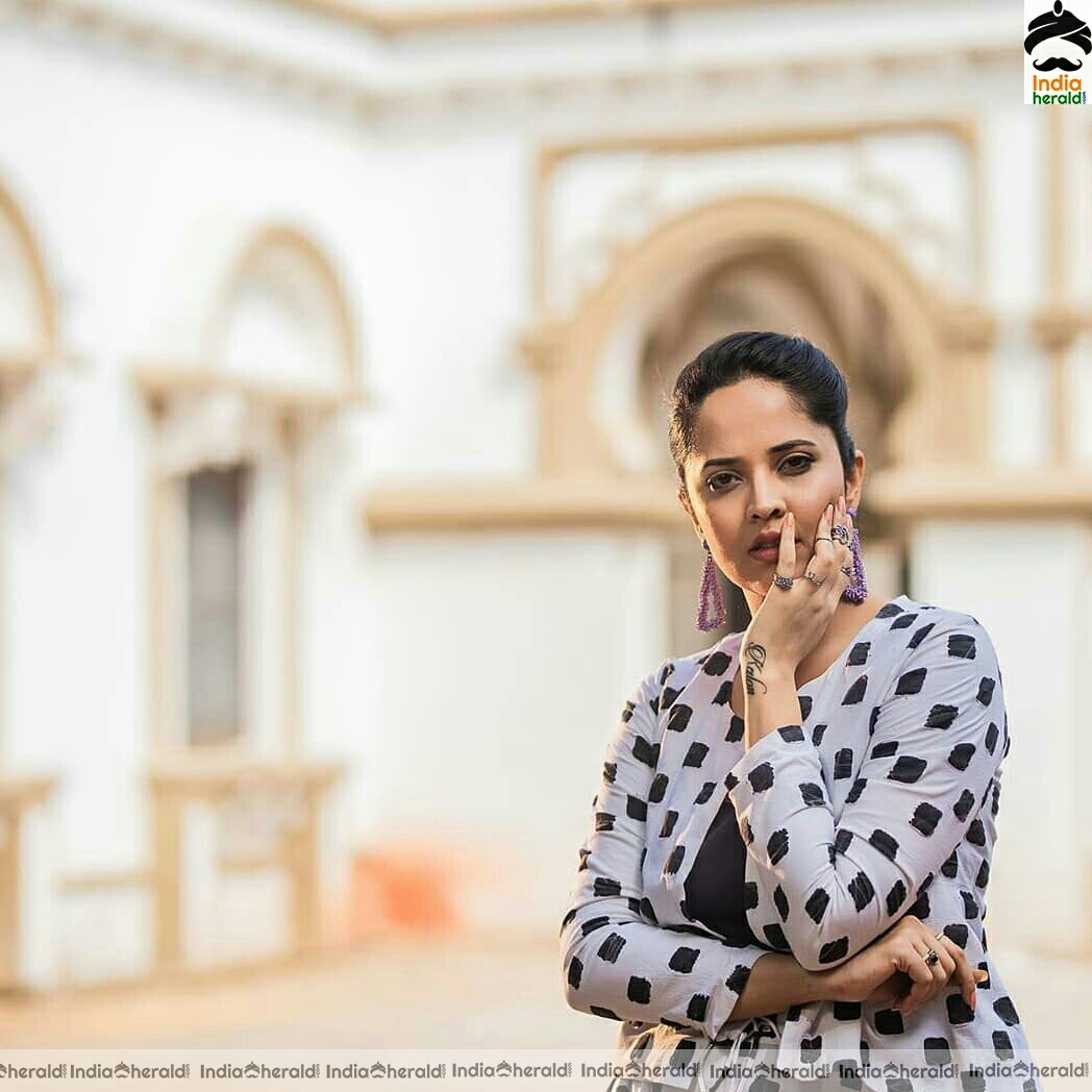 Anasuya Latest Cute Black And White Photoshoot stills