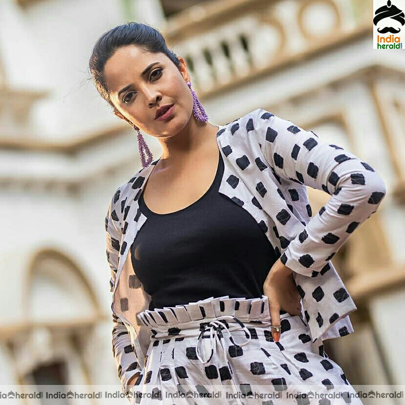 Anasuya Latest Cute Black And White Photoshoot stills