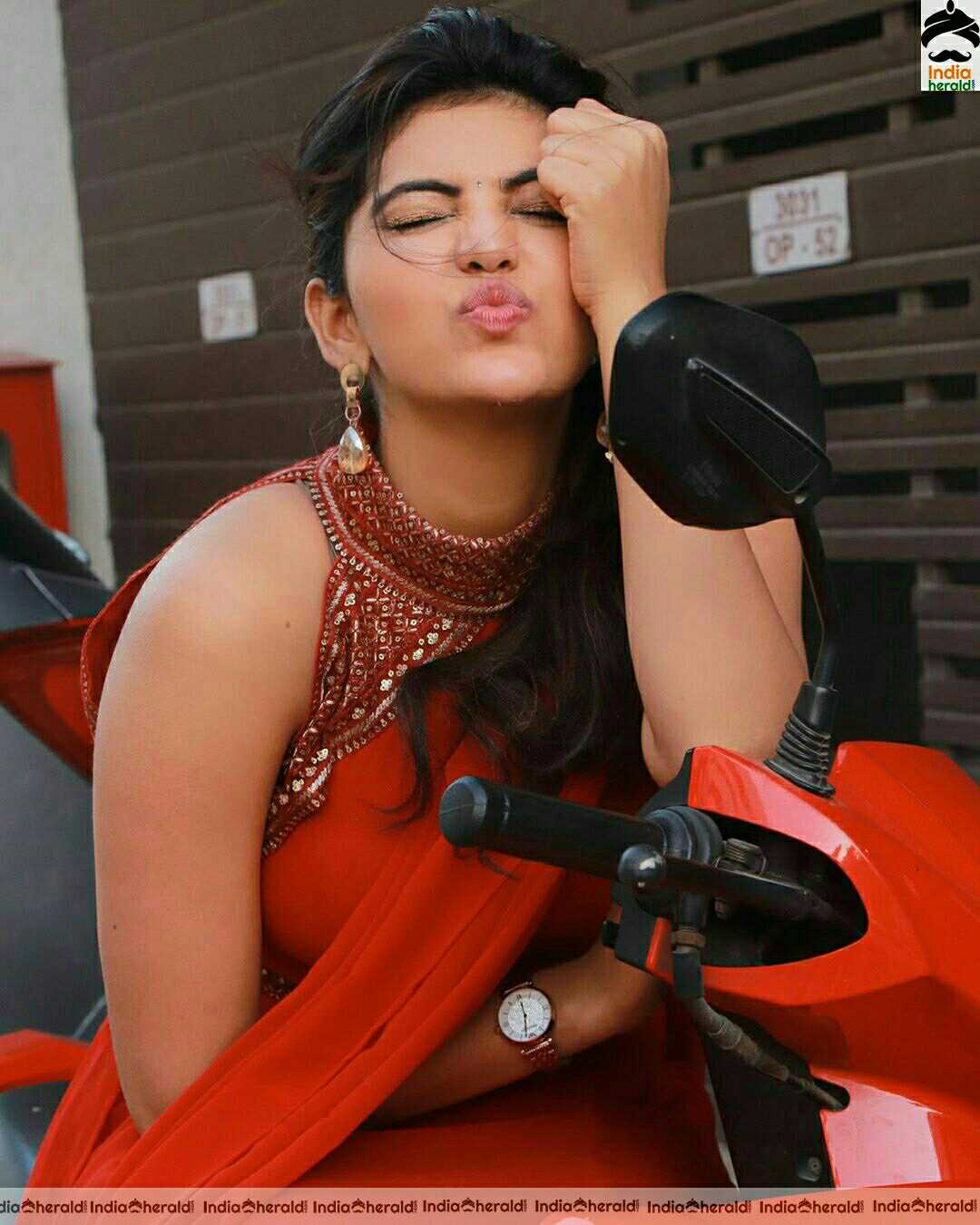 Athulya Hot And Cute Stills In Red Dress