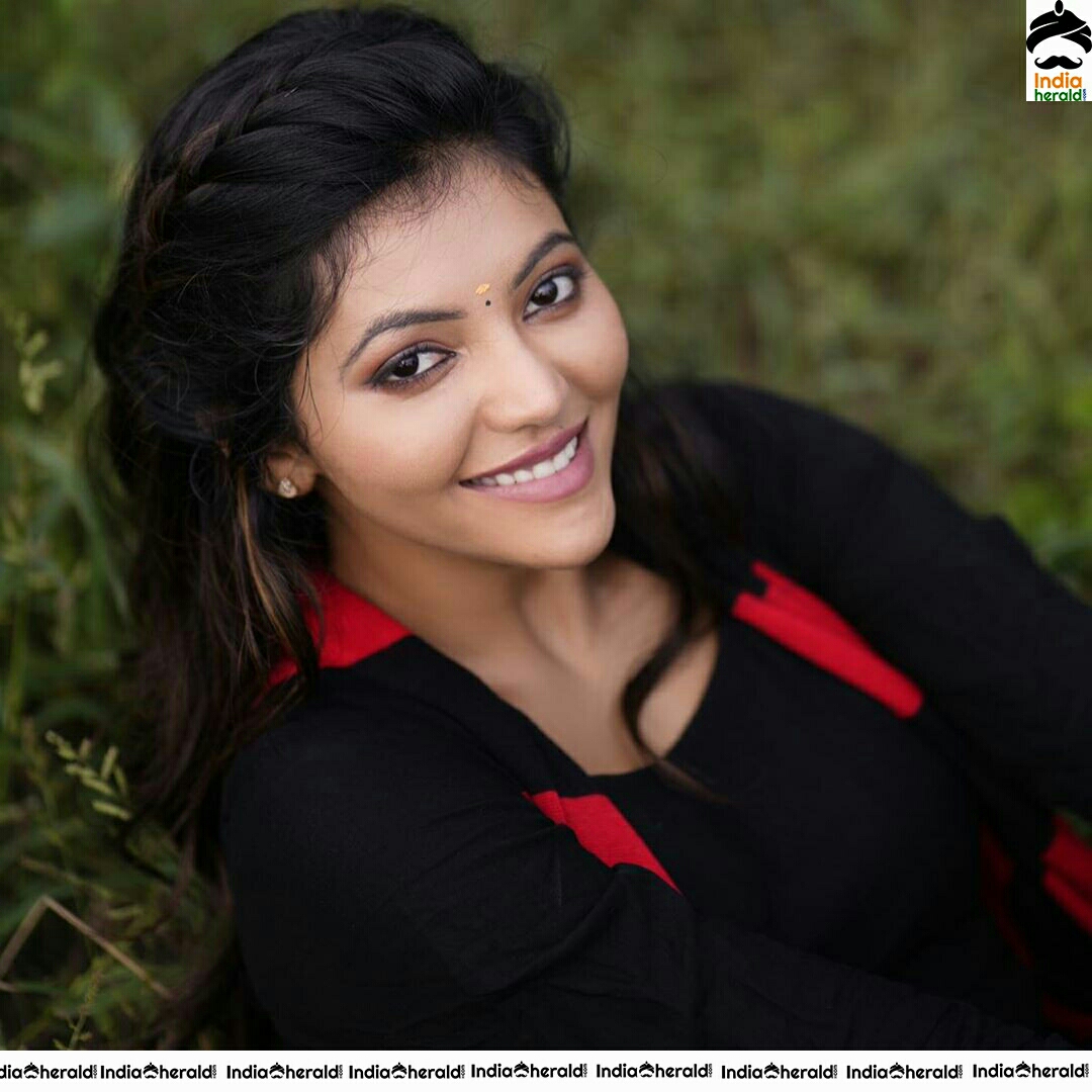 Athulya Ravi Cute In Black And Red Dress Photoshoot