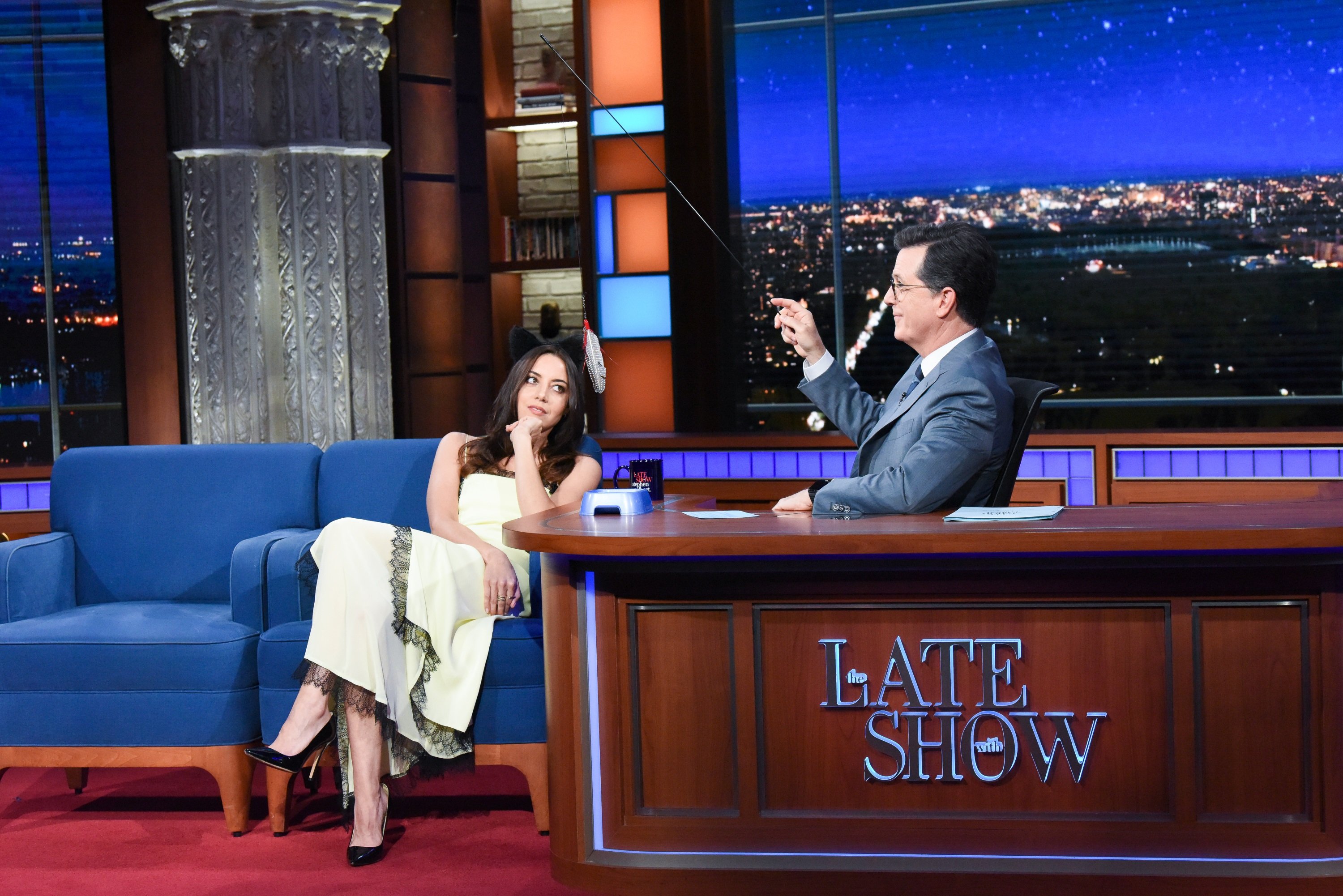 Aubery Plaza At The Late Show With Stephen Colbert