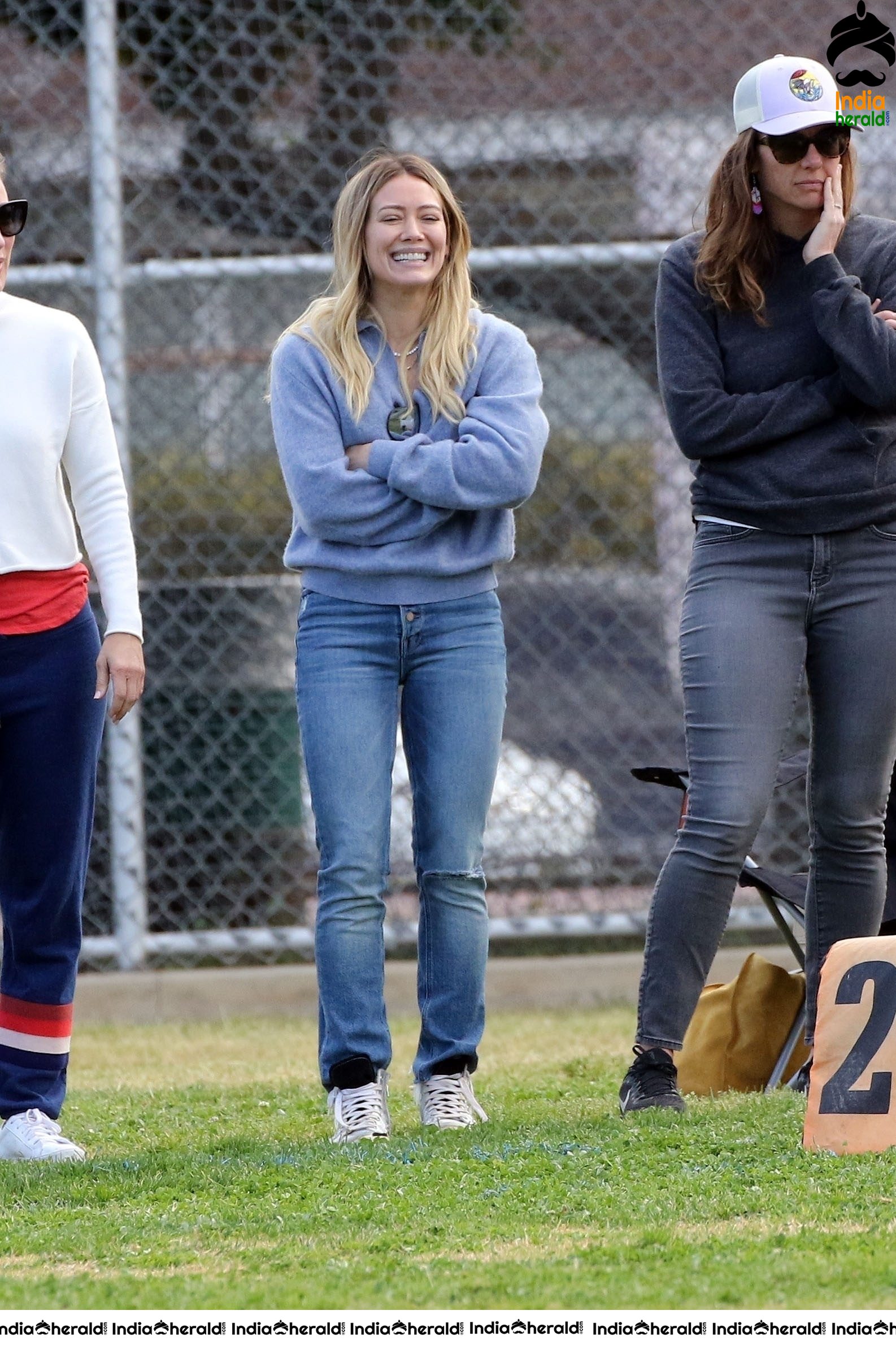 Hilary Duff at her sons football game in Los Angeles