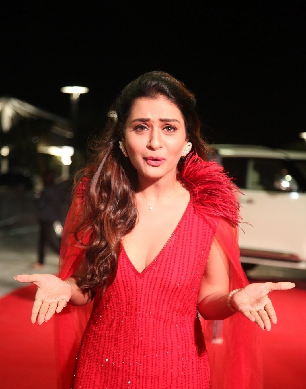 Hot Red Payal Rajput Stills From SIIMA Awards 2019 Red Carp