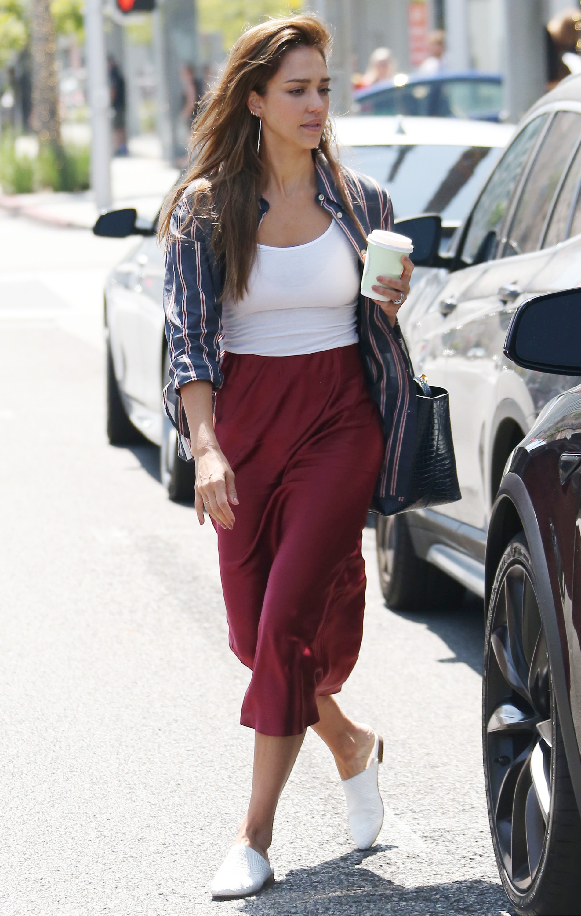 Jessica Alba Spotted In Transparent Tops At Beverly Hills