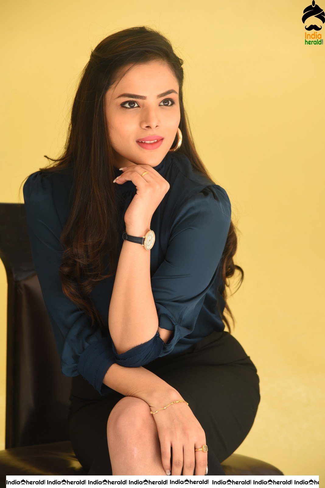 Kriti Garg Photoshoot in Thigh Slit Cut Dress