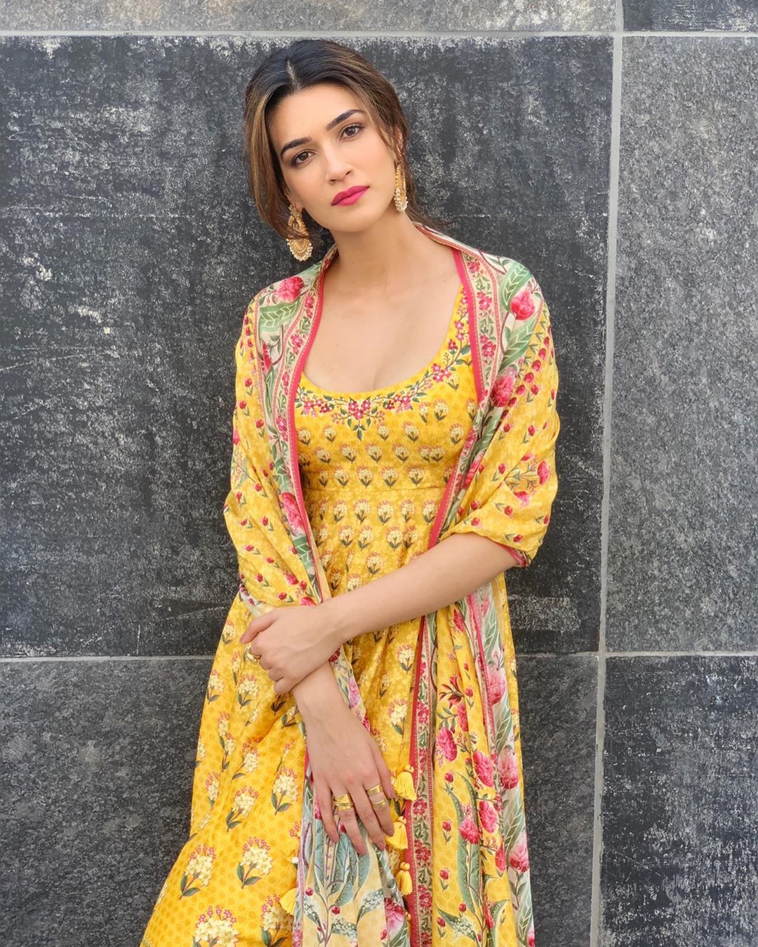 Kriti Sanon Cute In Traditional Yellow Chudi