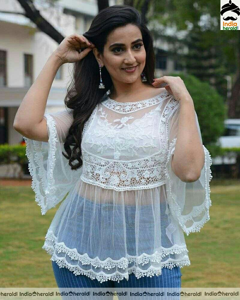 Manjusha Cute White Dress Stills