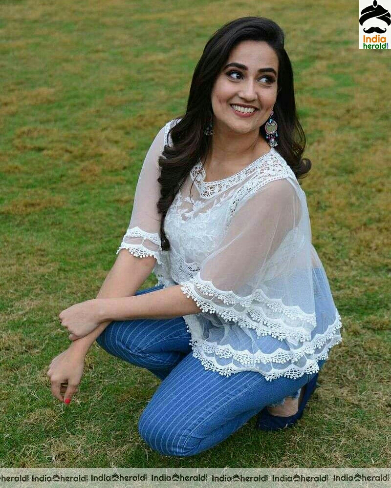 Manjusha Cute White Dress Stills