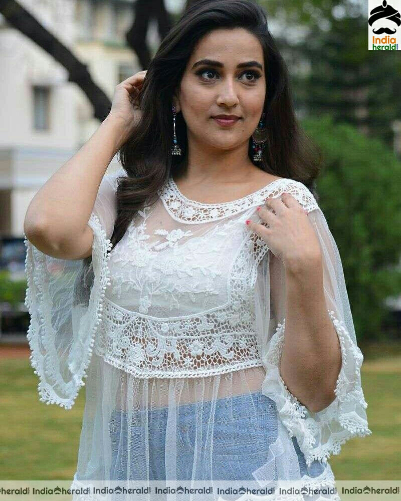 Manjusha Cute White Dress Stills