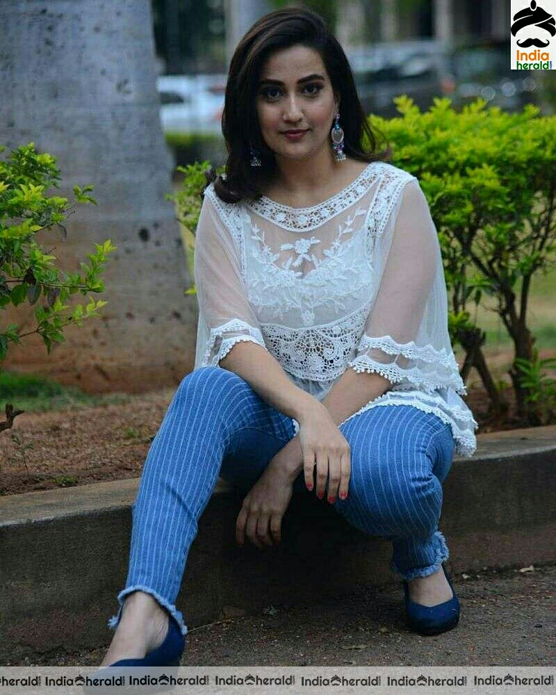 Manjusha Cute White Dress Stills