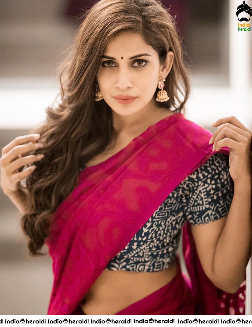 Model Samyuktha Sizzling Latest Hot Stills in Saree exposin