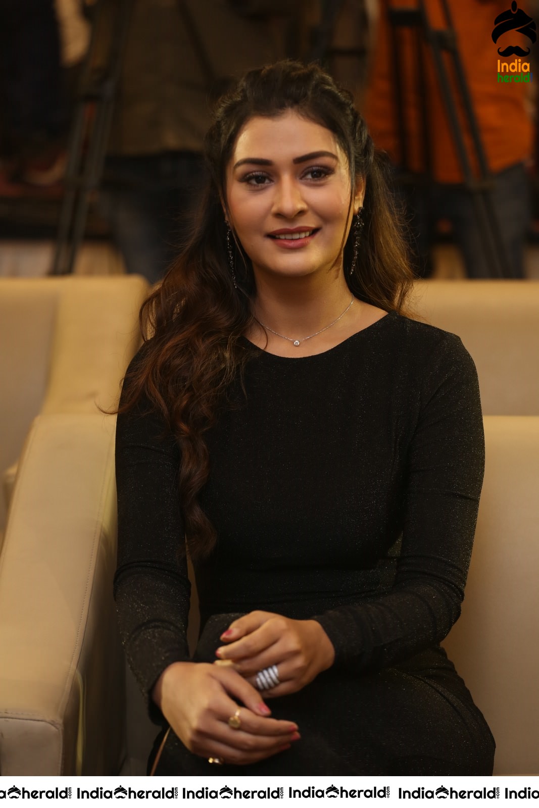 Payal Rajput Hot Thigh Show in Black Slit Cut Dress Set 2