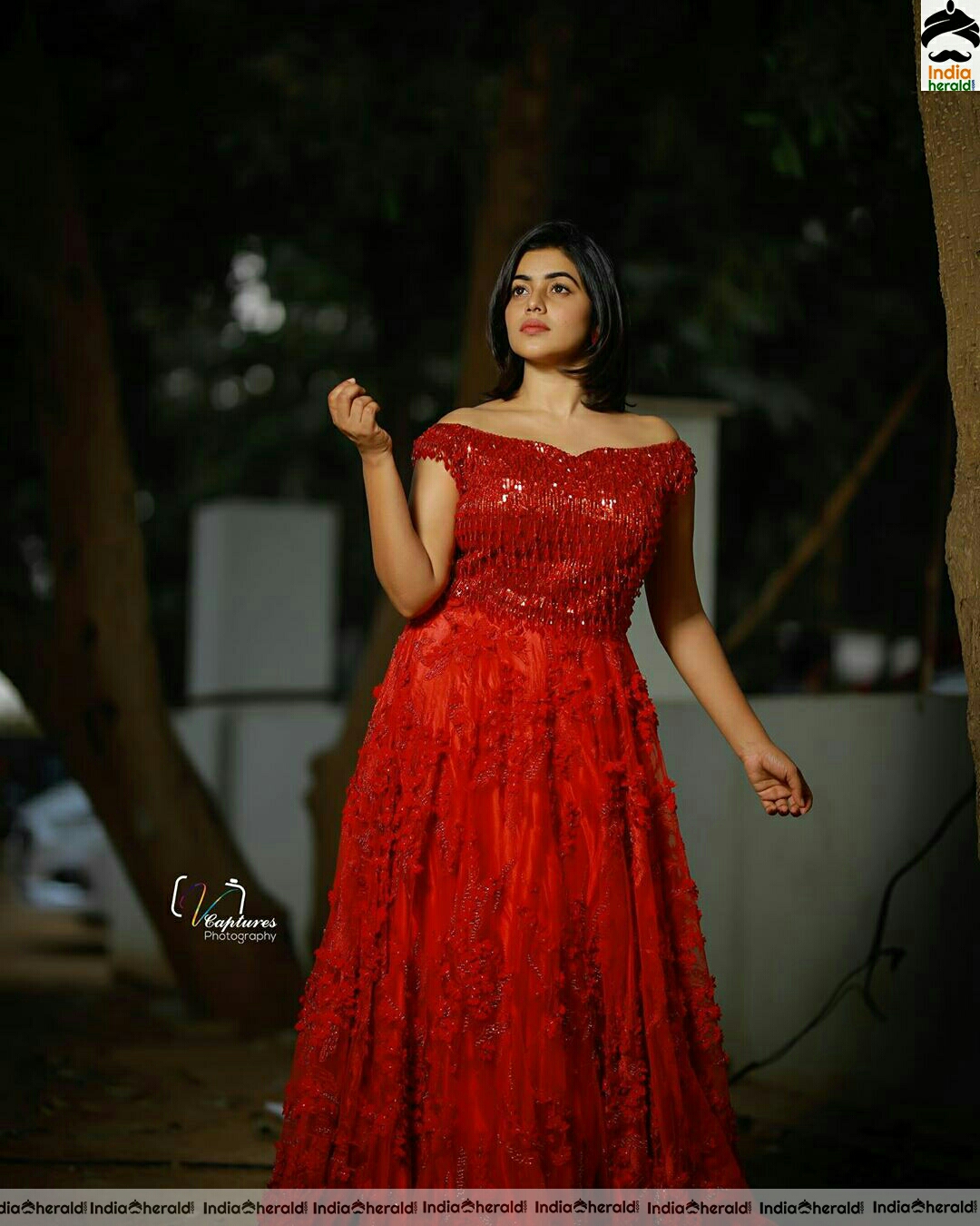 Poorna Cute and Hot Stills In Red Attire