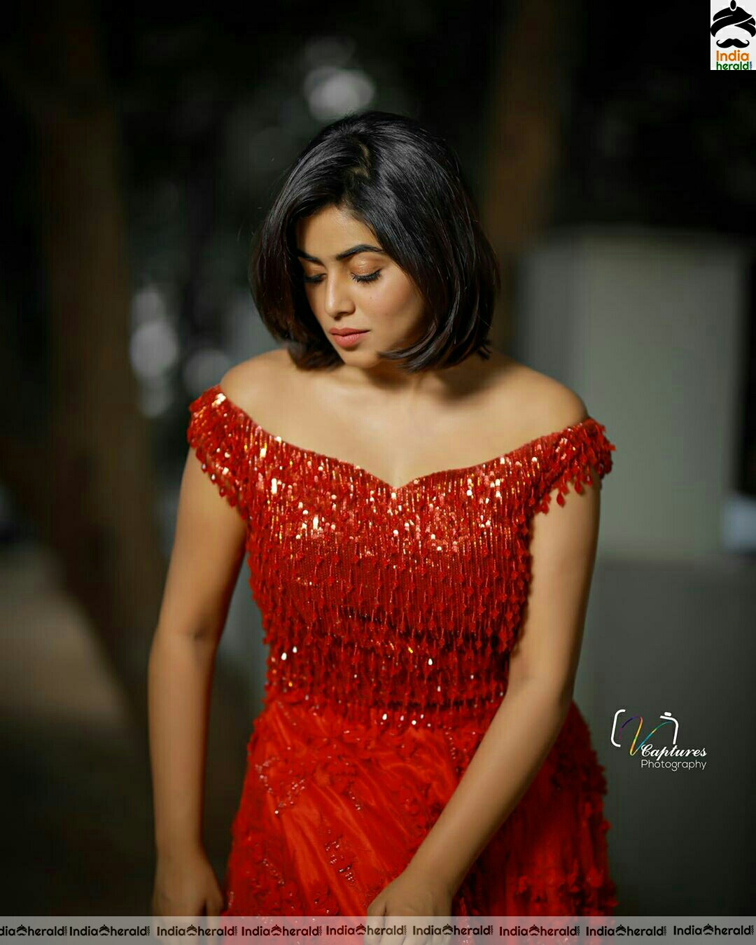 Poorna Cute and Hot Stills In Red Attire