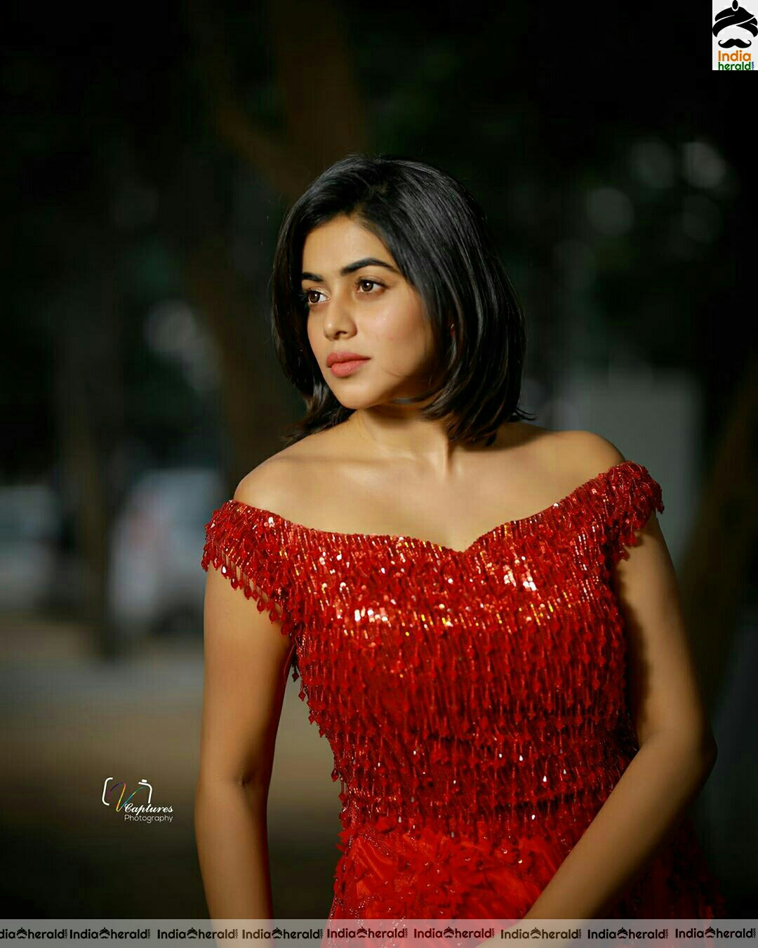 Poorna Cute and Hot Stills In Red Attire