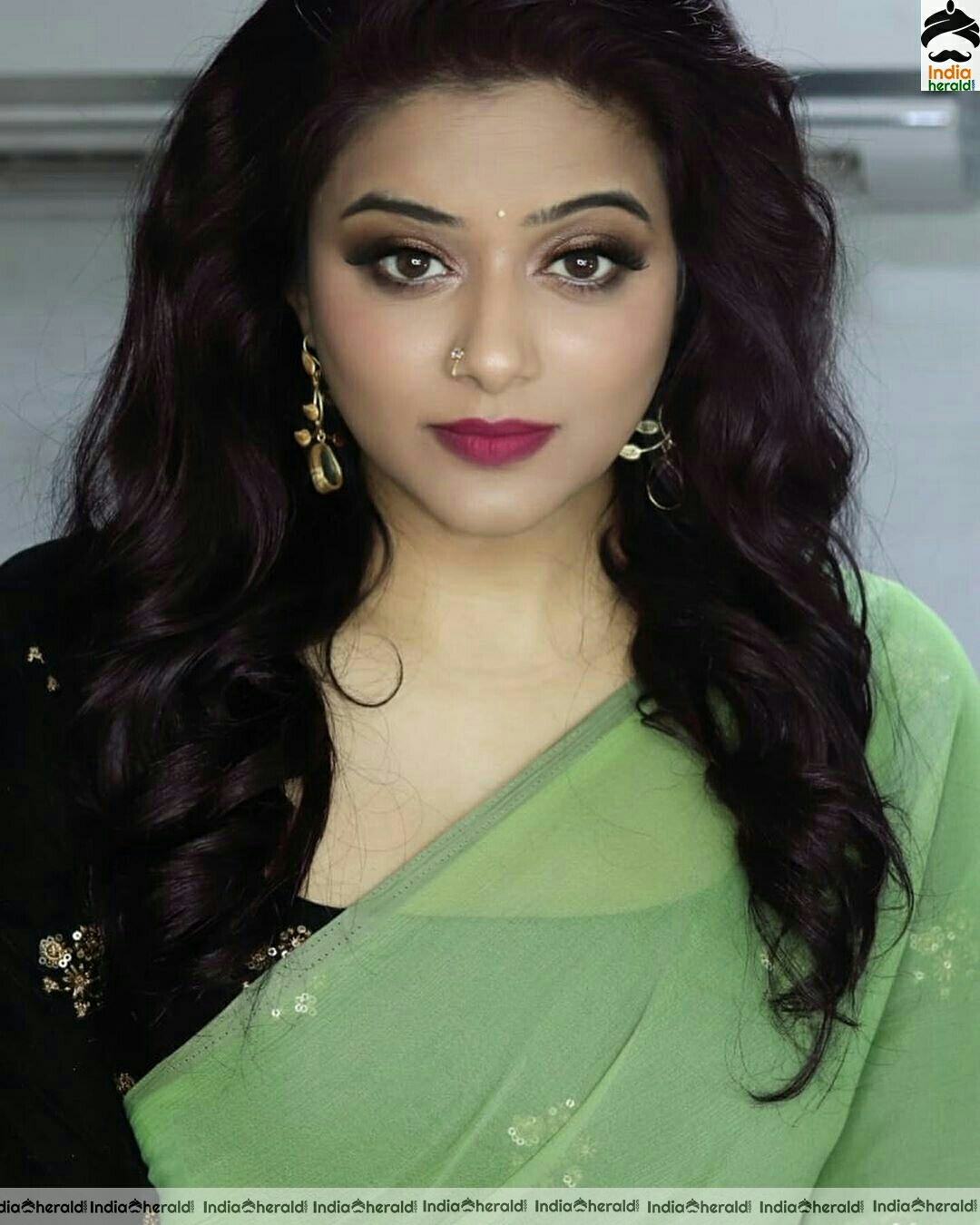 Priya Mani Cute Green Saree Stills