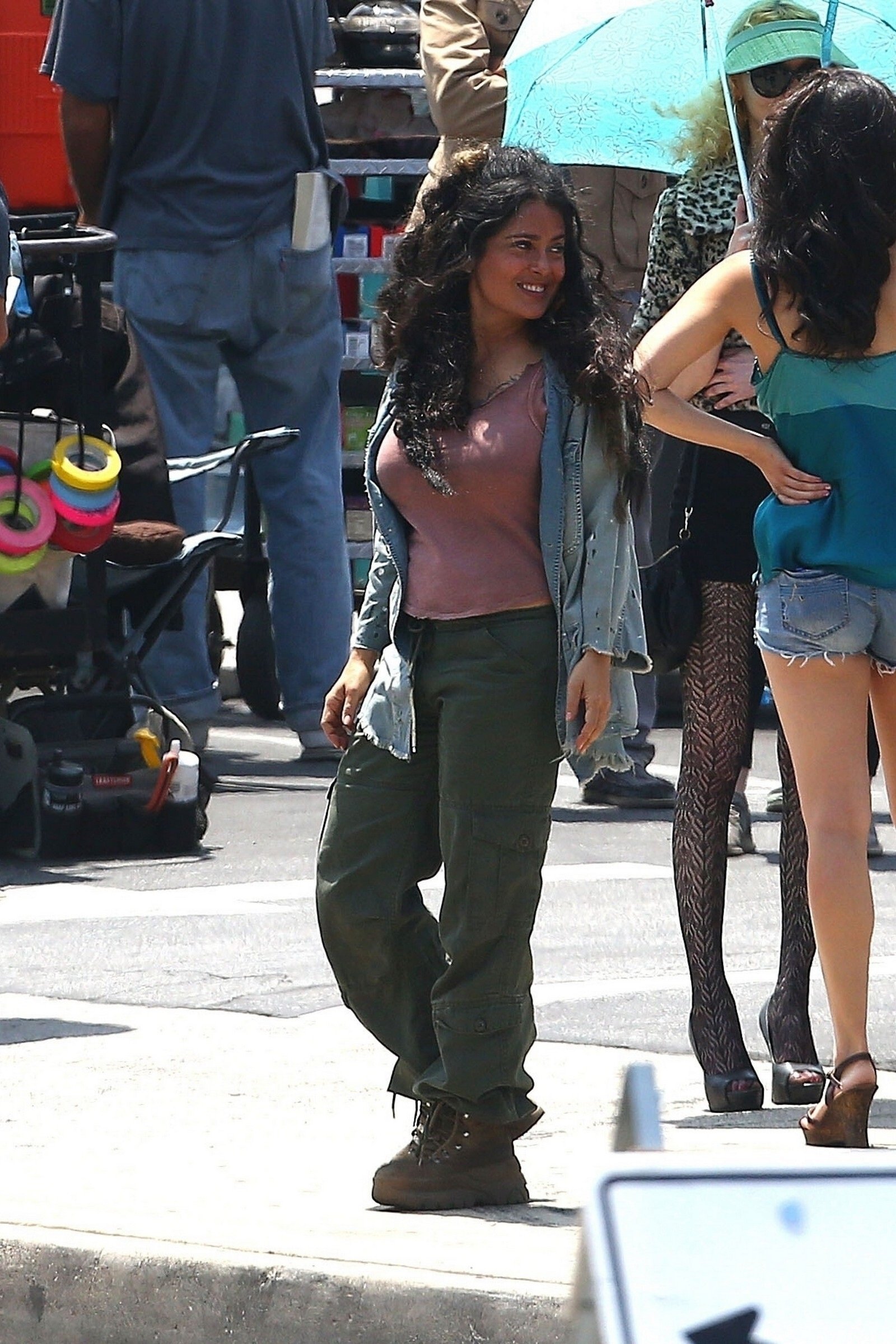 Salma Hayek On The Sets Of BLISS In Los Angeles