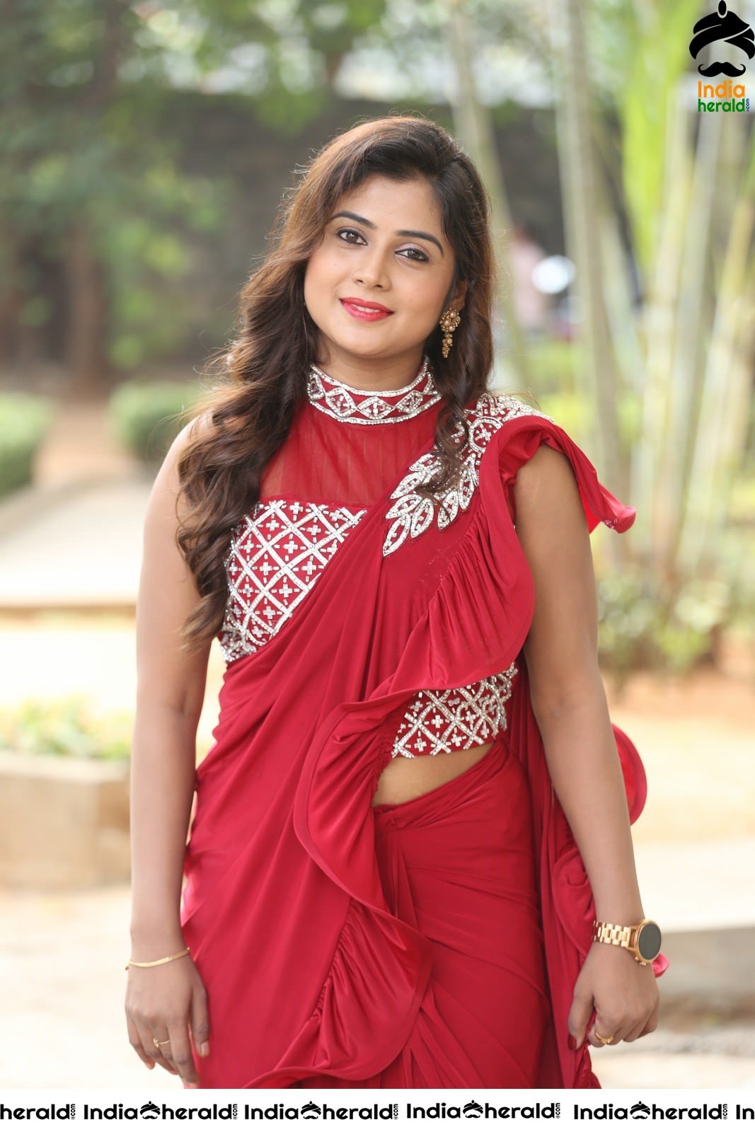 Sri Pallavi Latest Stills in Frill Saree Set 1
