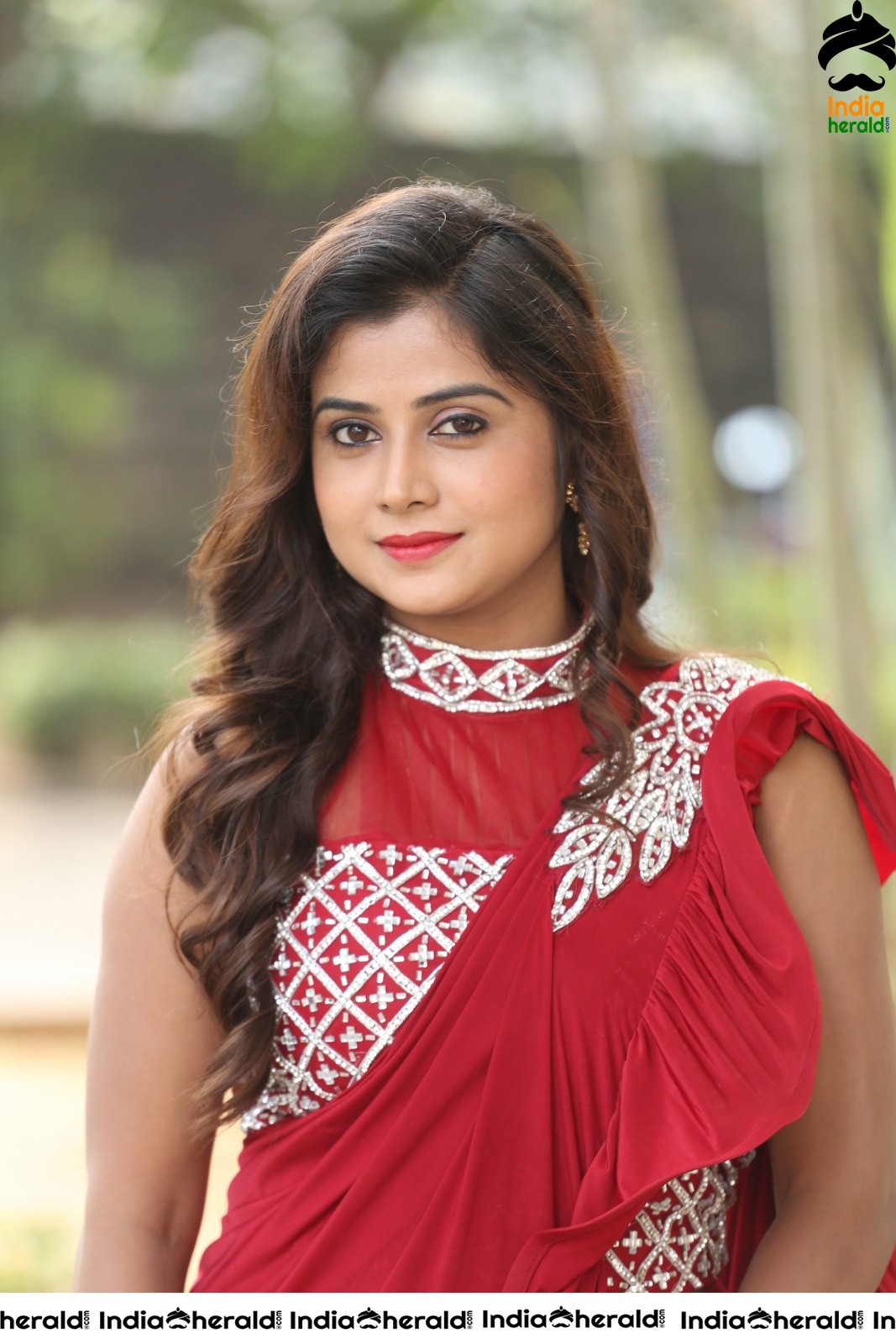 Sri Pallavi Latest Stills in Frill Saree Set 1