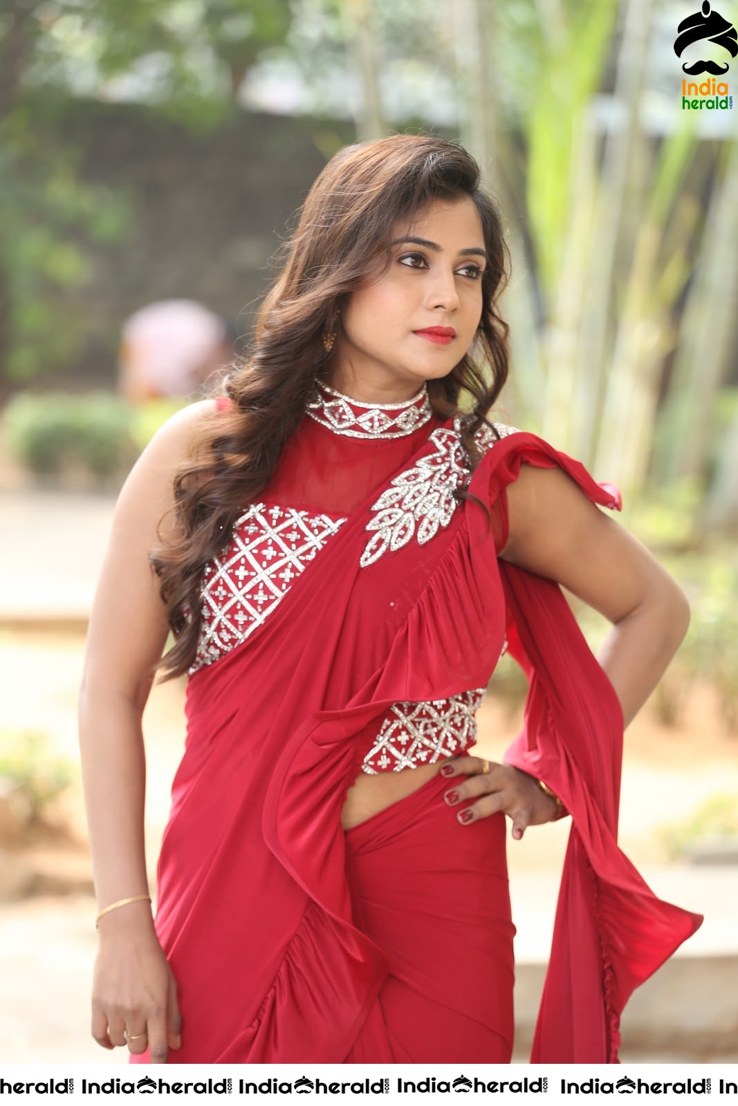 Sri Pallavi Latest Stills in Frill Saree Set 2