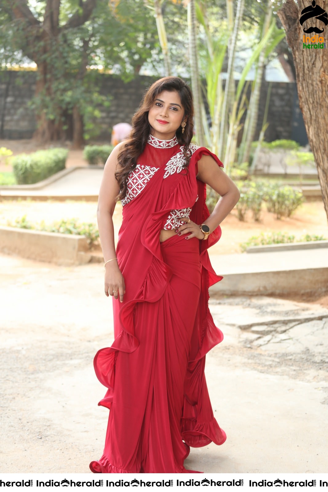 Sri Pallavi Latest Stills in Frill Saree Set 2