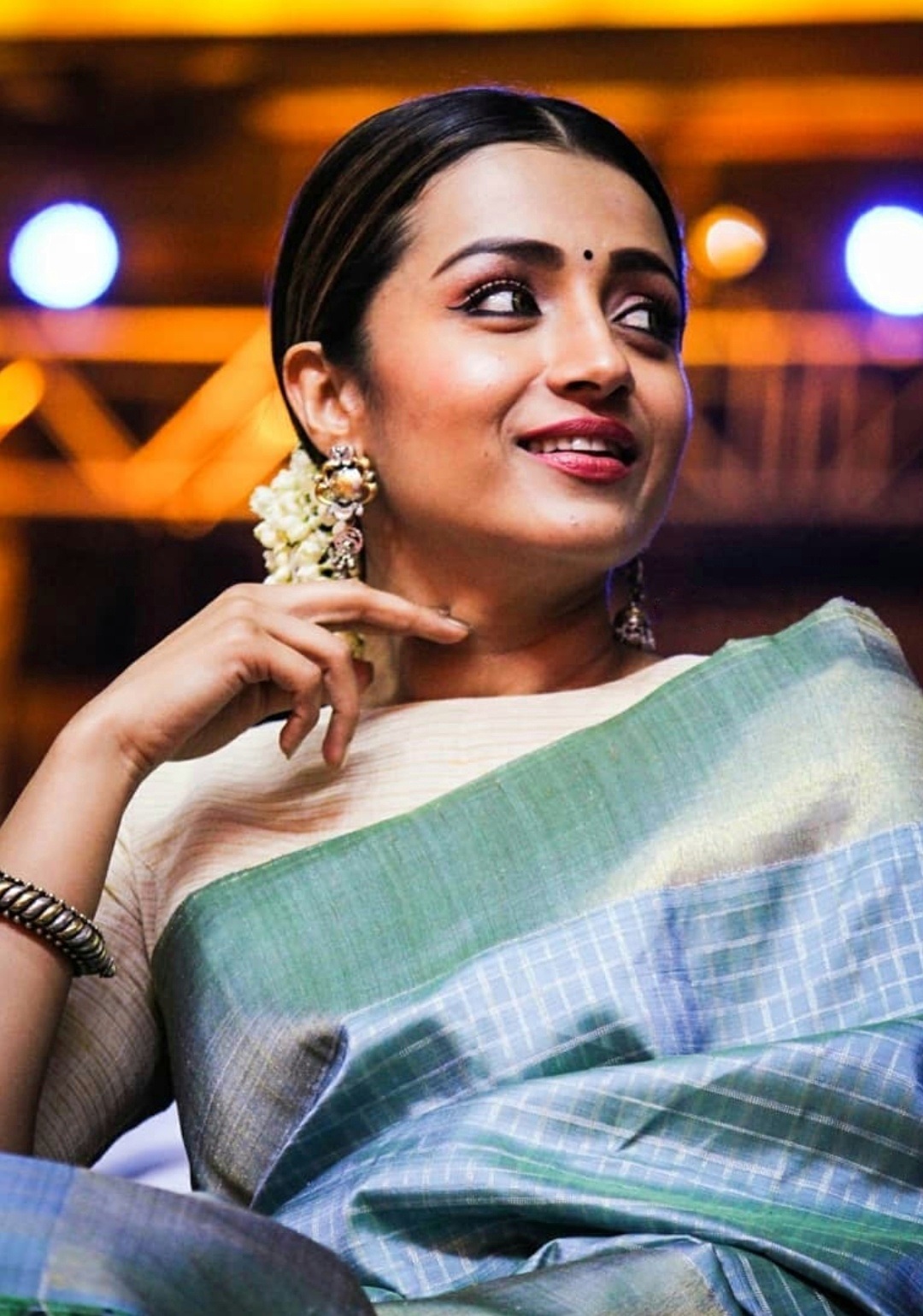 Trisha Latest Stills In Saree Oozing Traditional Beauty