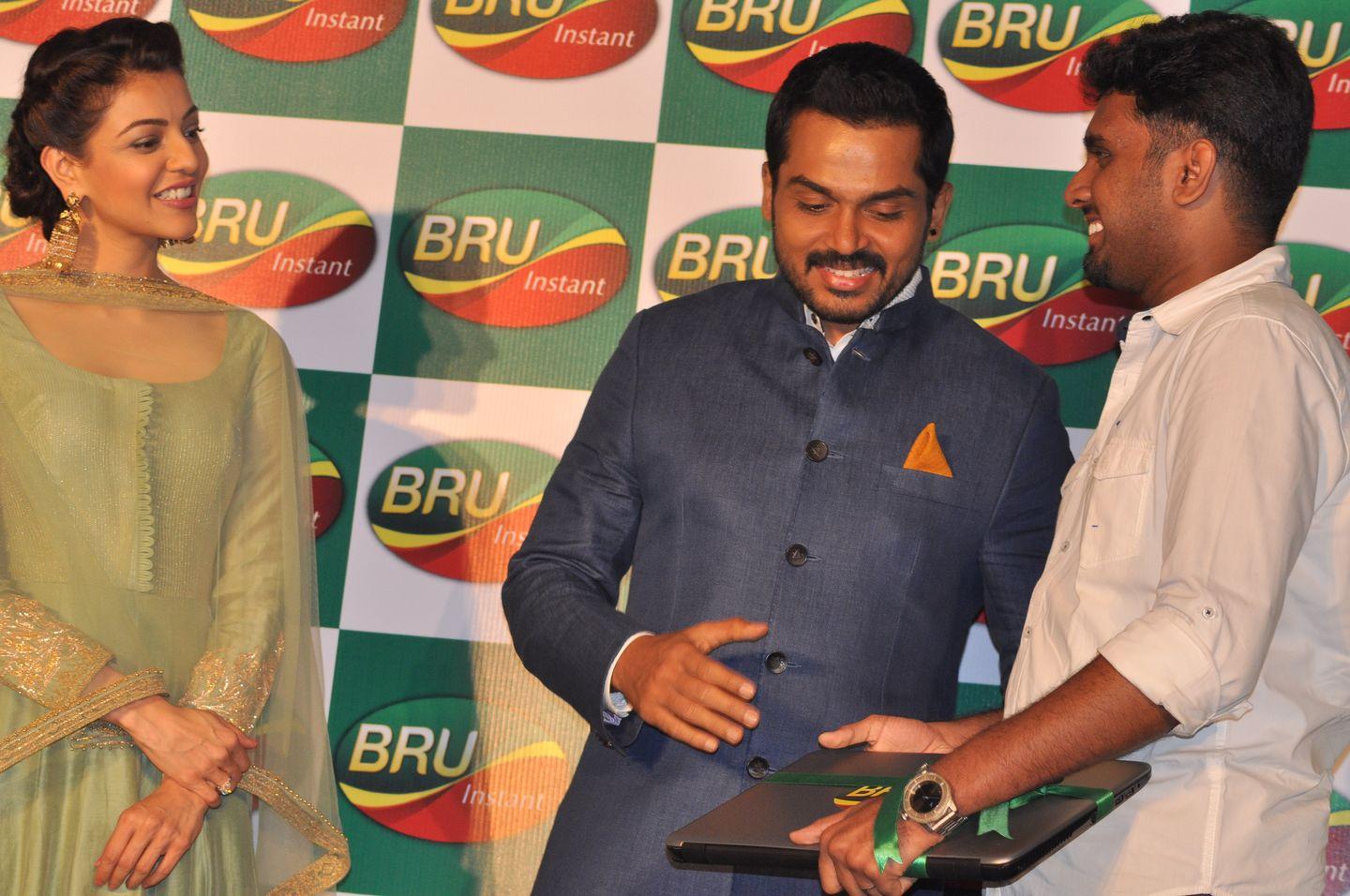Actor Karthi and kajal Launch in bru Photos