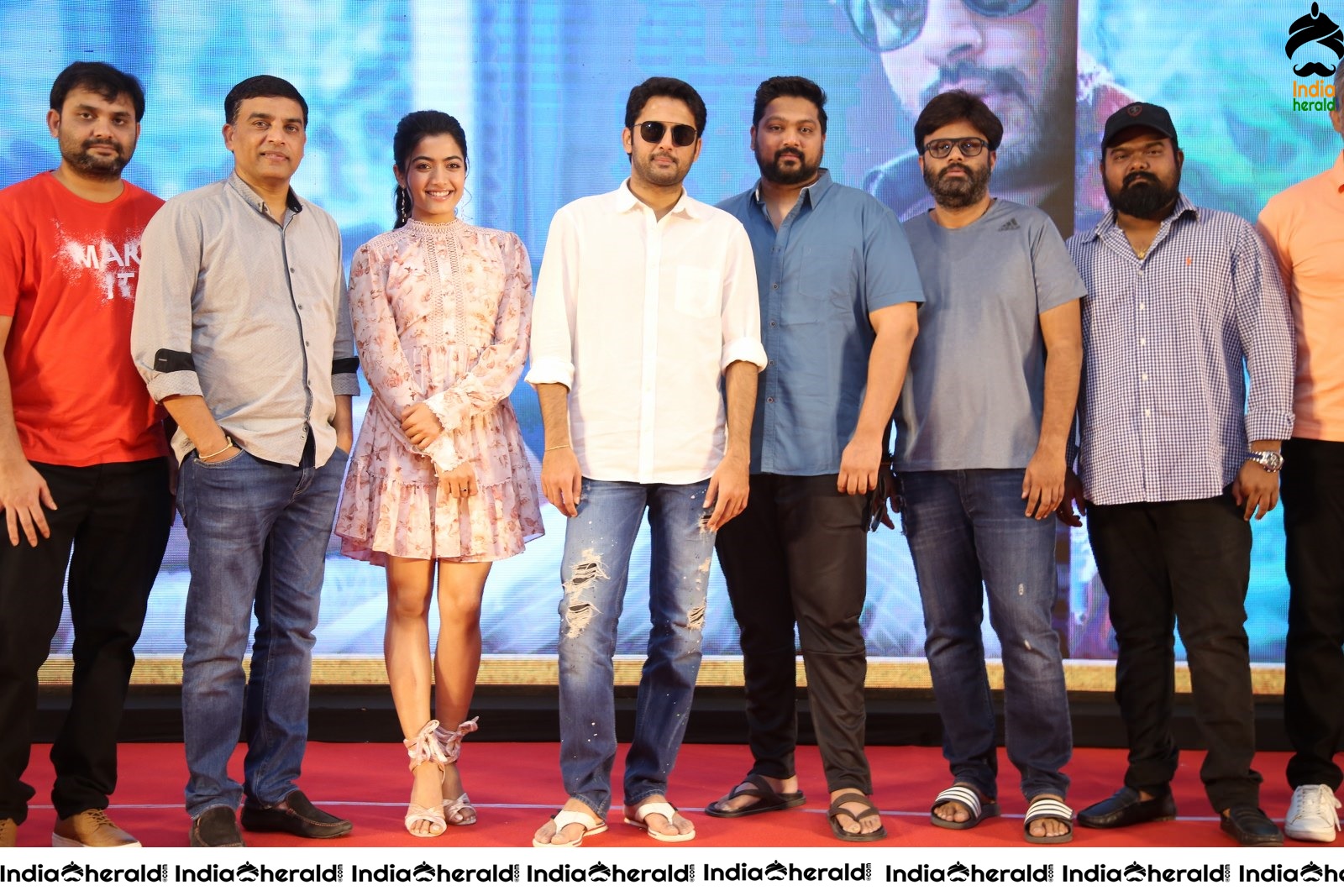 Hot Rashmika Mandanna Thigh Show with Nithiin at Bheesma Th