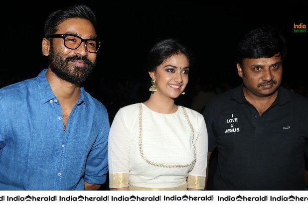 Keerthy Suresh and Dhanush in Thodari Throwback Event Photo