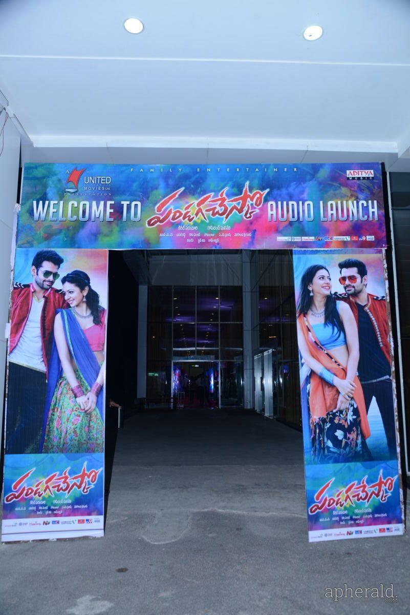 Pandaga Chesuko Hoardings At Audio Launch