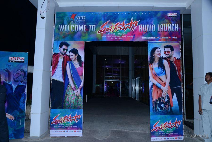 Pandaga Chesuko Hoardings At Audio Launch